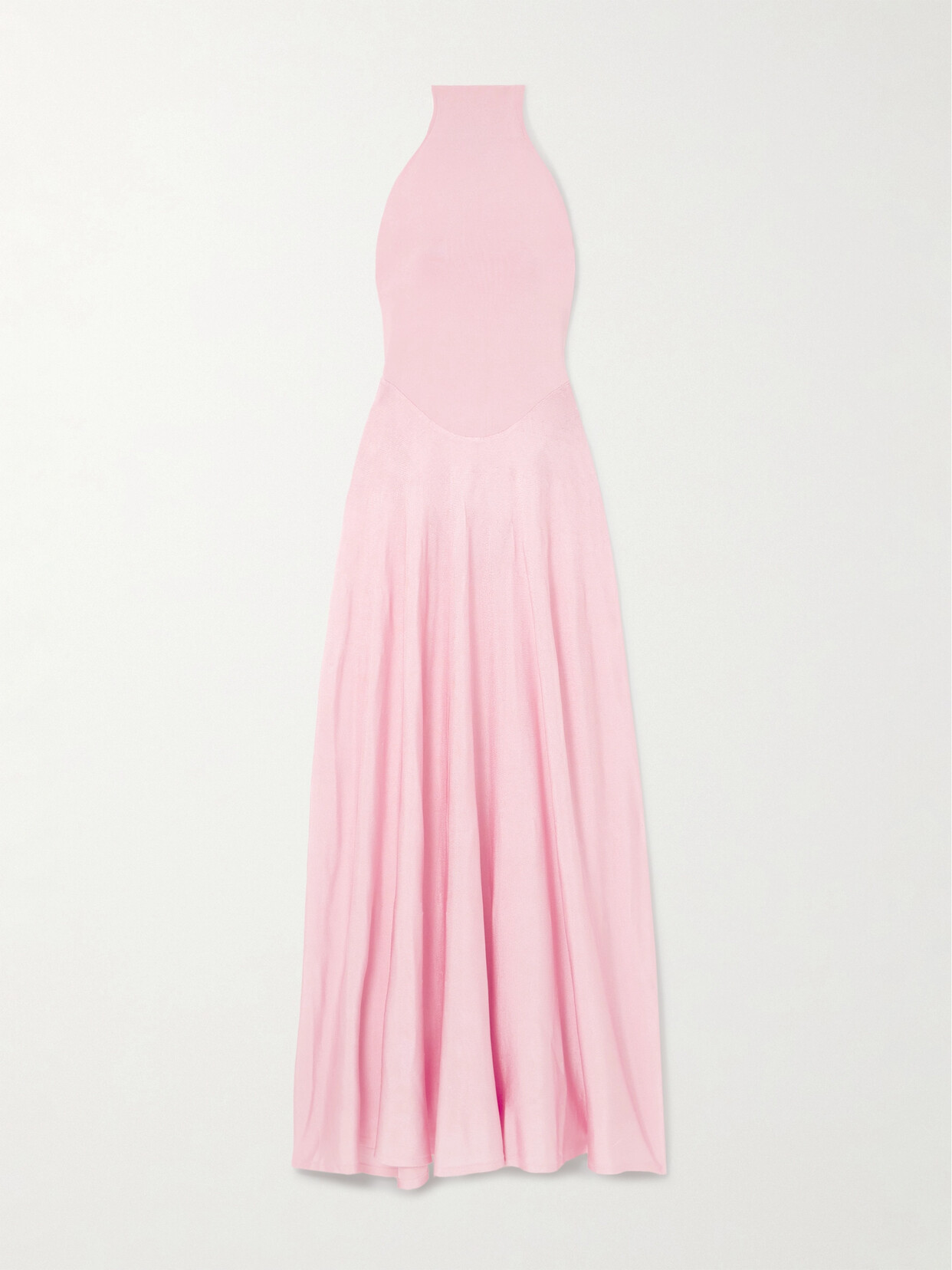 Alaïa Sleeveless Turtleneck Jersey Maxi Dress In Pink | ModeSens
