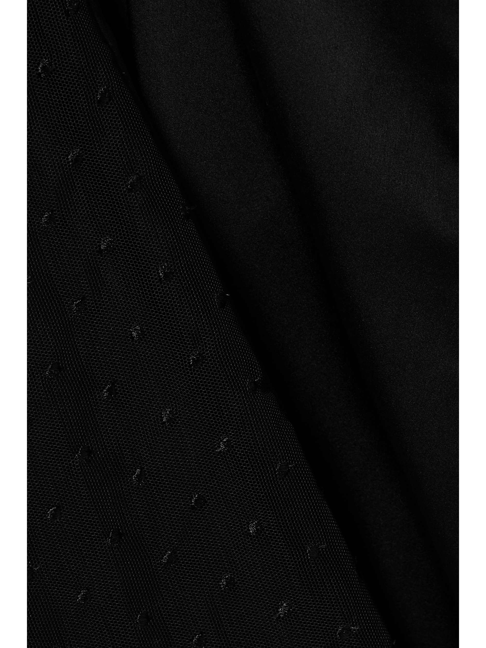 Kiki De Montparnasse Merci Swiss Dot Tulle Trimmed Silk Blend Satin