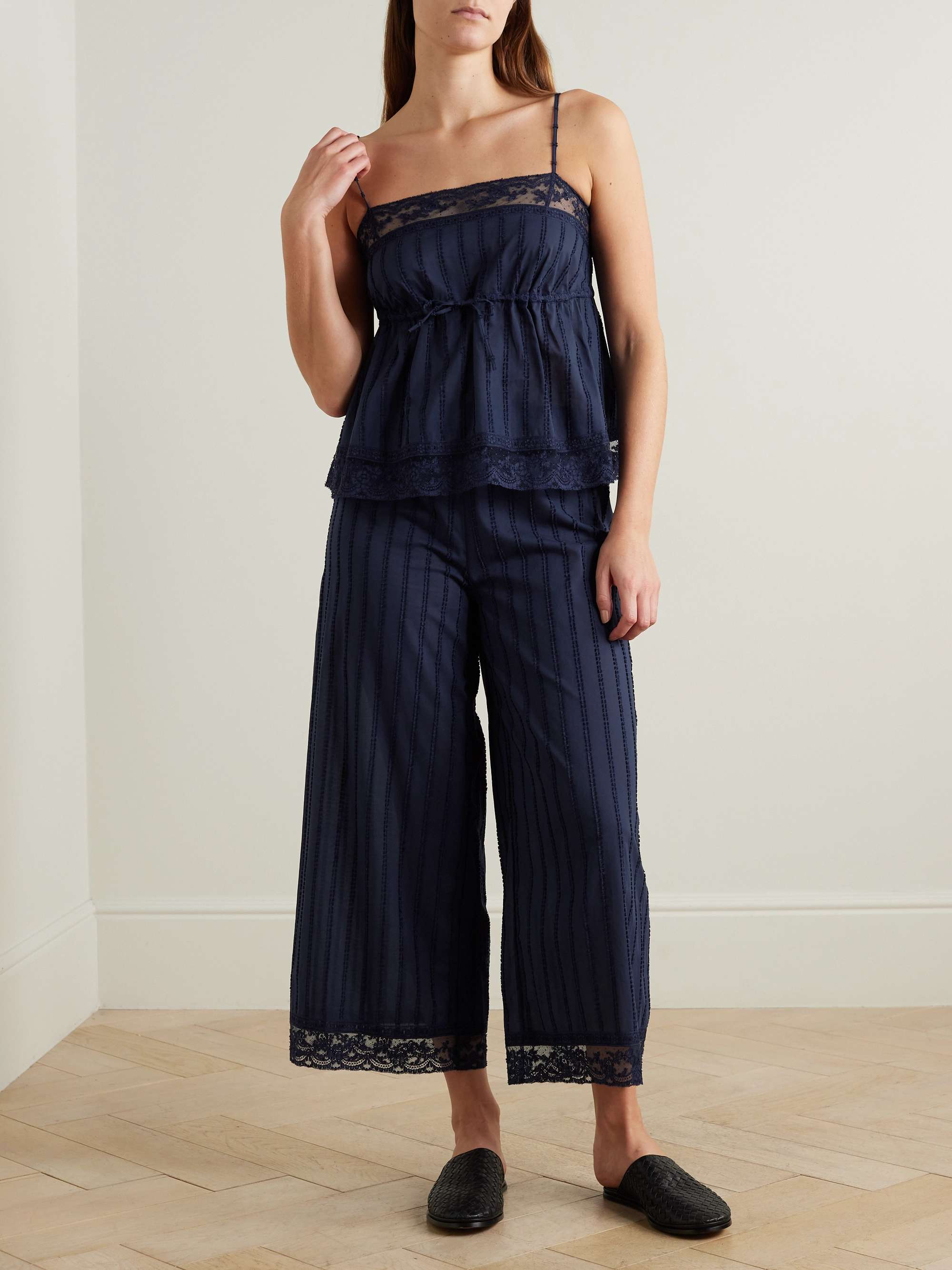 ERES Porcelaine lace-trimmed cotton pajama top | NET-A-PORTER