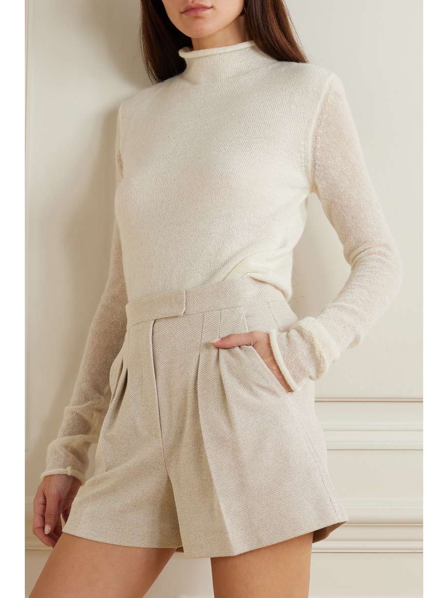 MAX MARA Jessica pleated cotton shorts | NET-A-PORTER