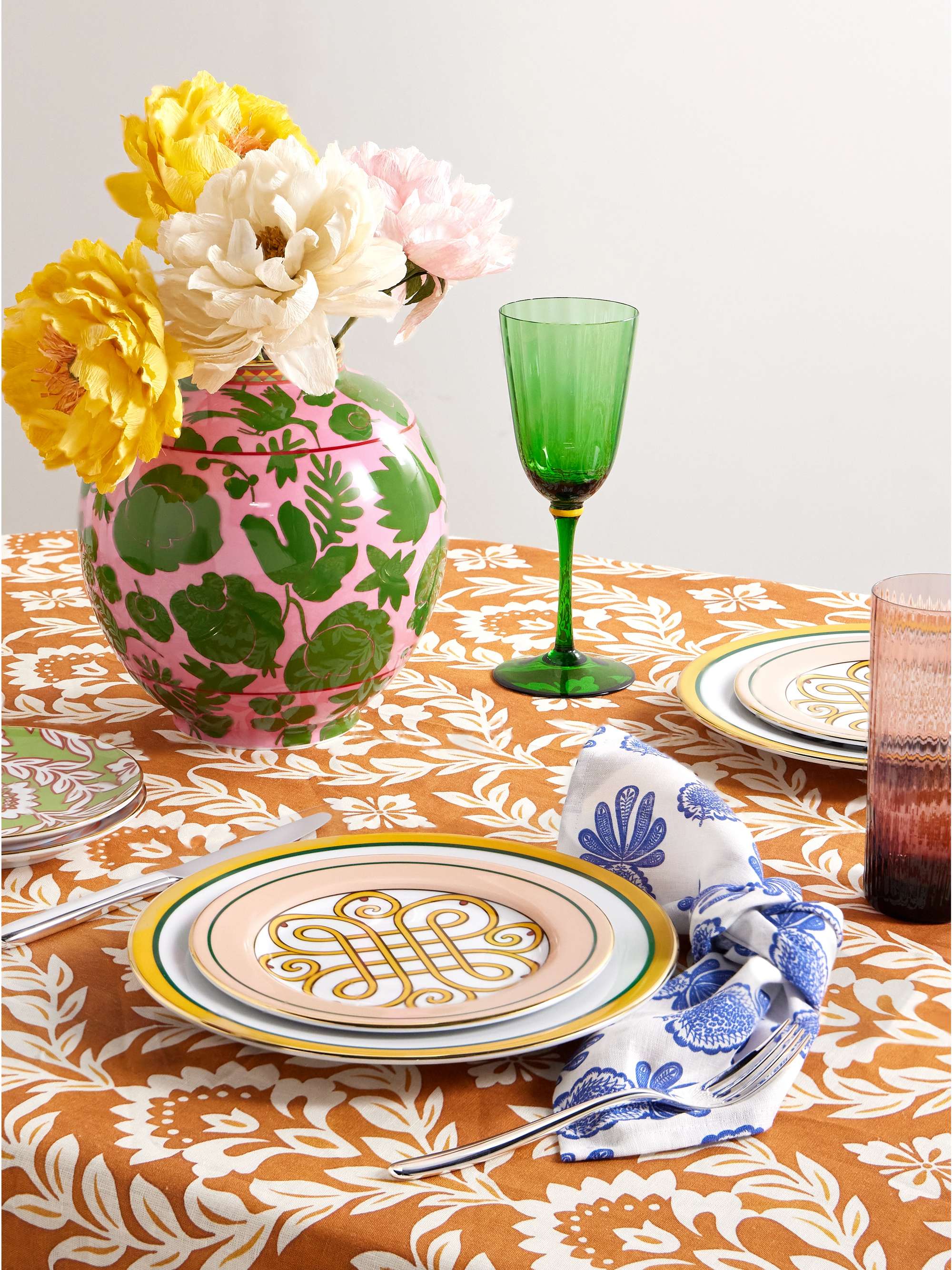 LA DOUBLEJ Large floral-print linen tablecloth | NET-A-PORTER
