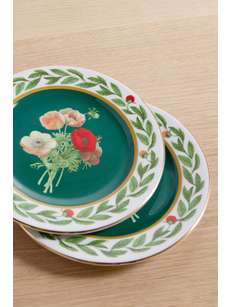 LA DOUBLEJ Set of two gold-plated porcelain dessert plates | NET-A-PORTER