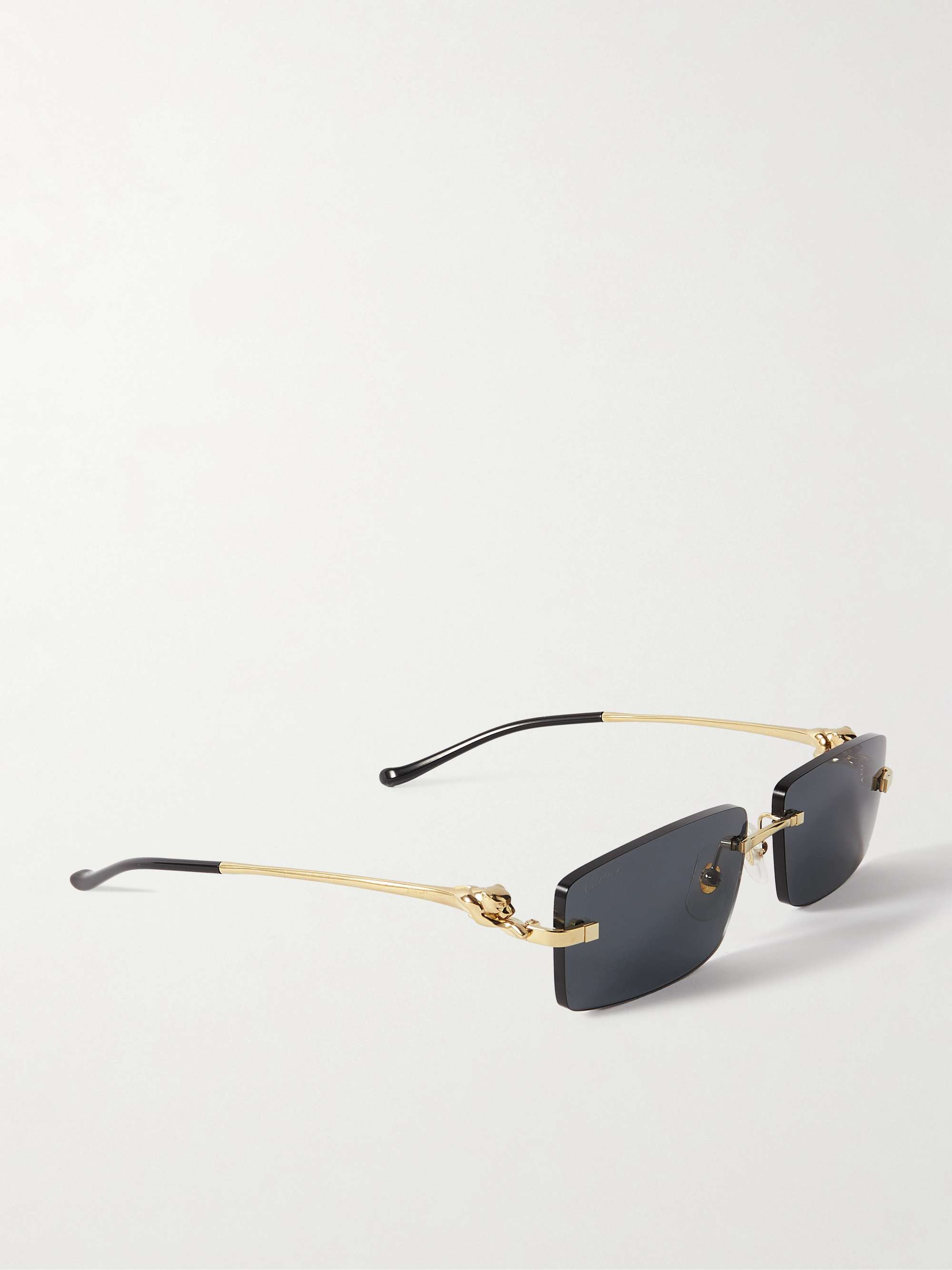 CARTIER EYEWEAR Panthère D square-frame gold-tone sunglasses | NET-A-PORTER