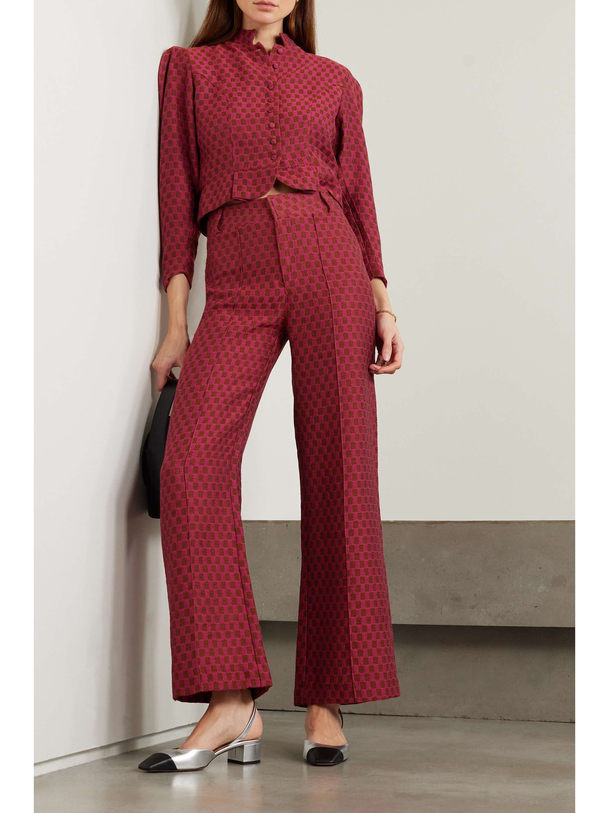 DESTREE Yoshi jacquard wide-leg pants | NET-A-PORTER