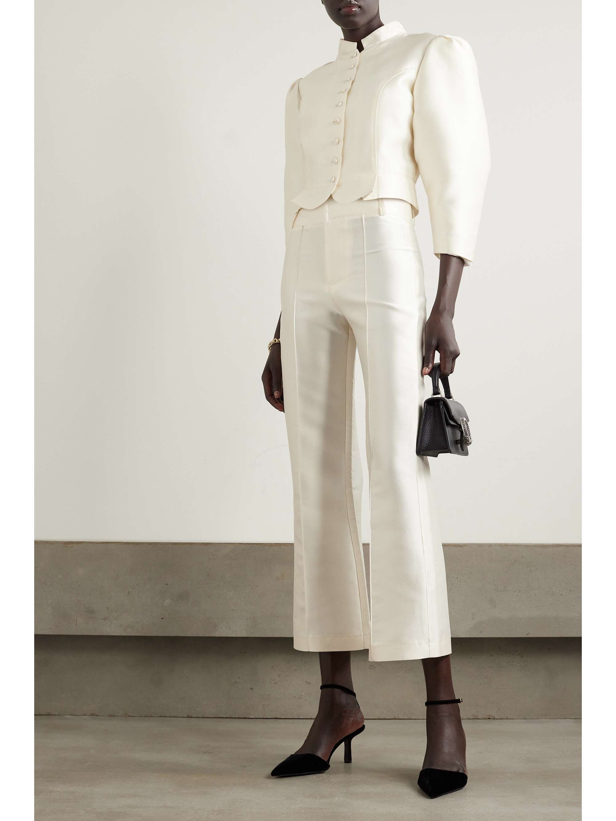 DESTREE Yoshitomo pleated faille wide-leg pants | NET-A-PORTER