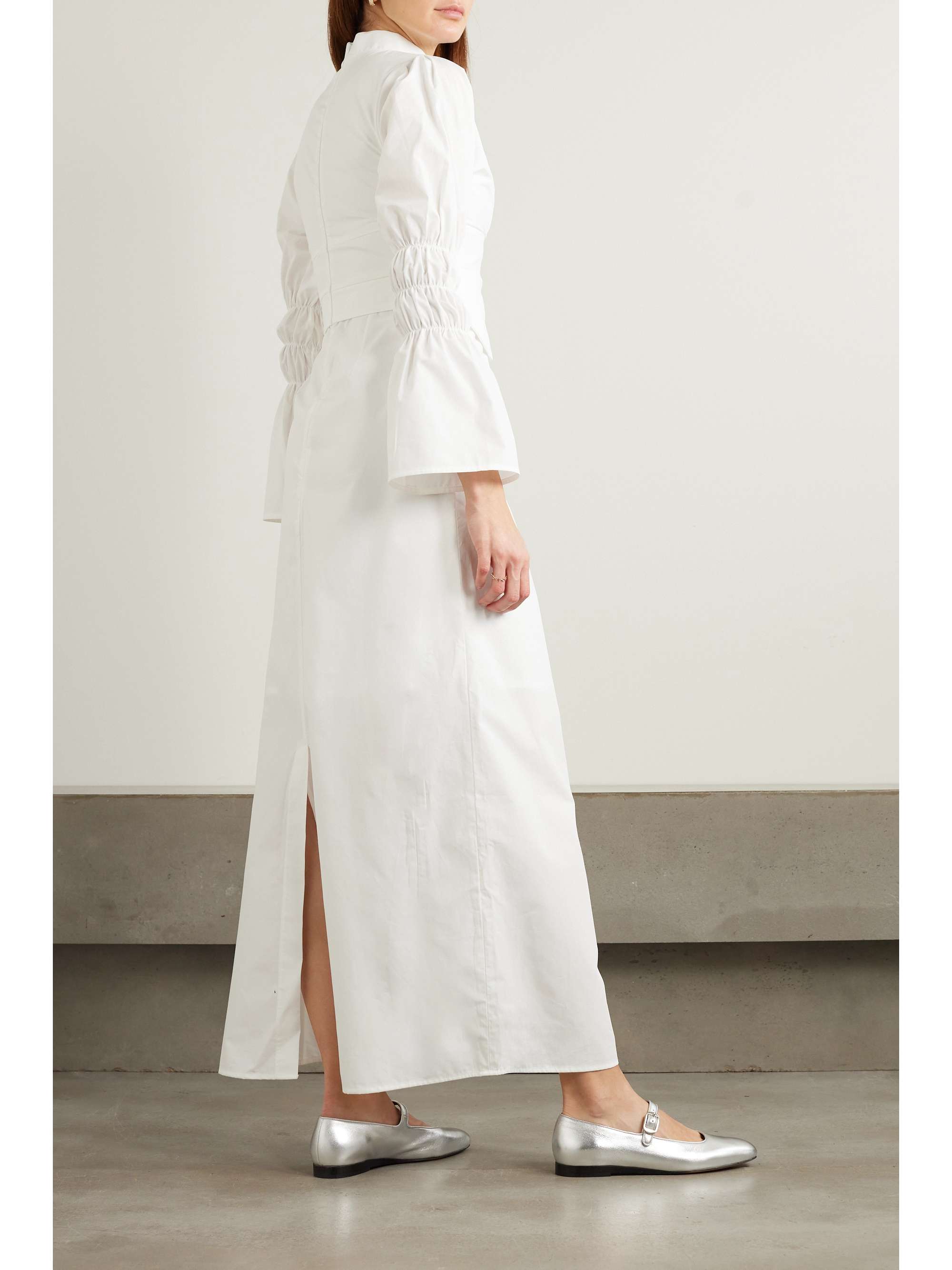 DESTREE Keith shirred cotton-poplin maxi dress | NET-A-PORTER