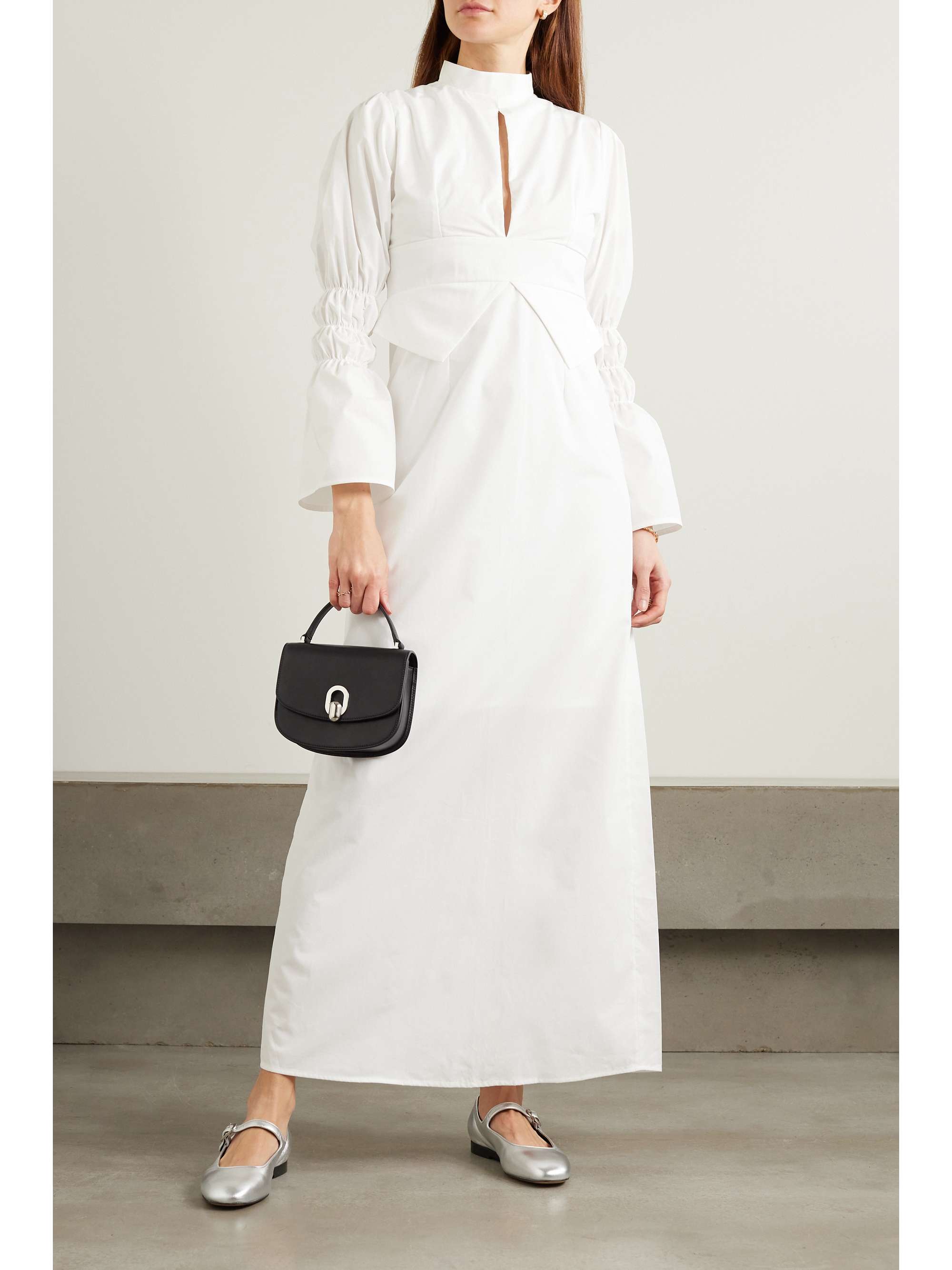 DESTREE Keith shirred cotton-poplin maxi dress | NET-A-PORTER
