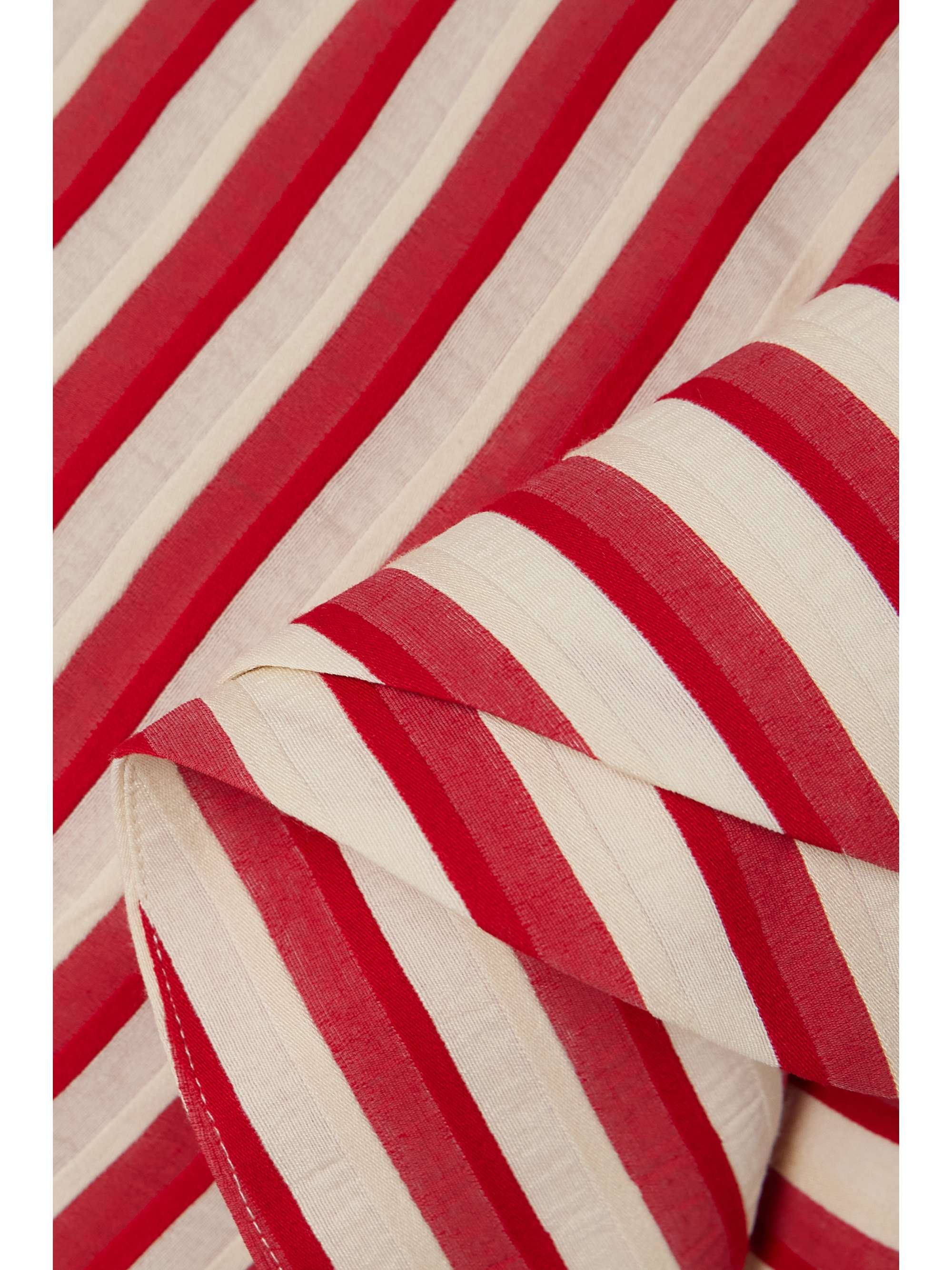 DESTREE Franz ruffled striped faille maxi dress | NET-A-PORTER