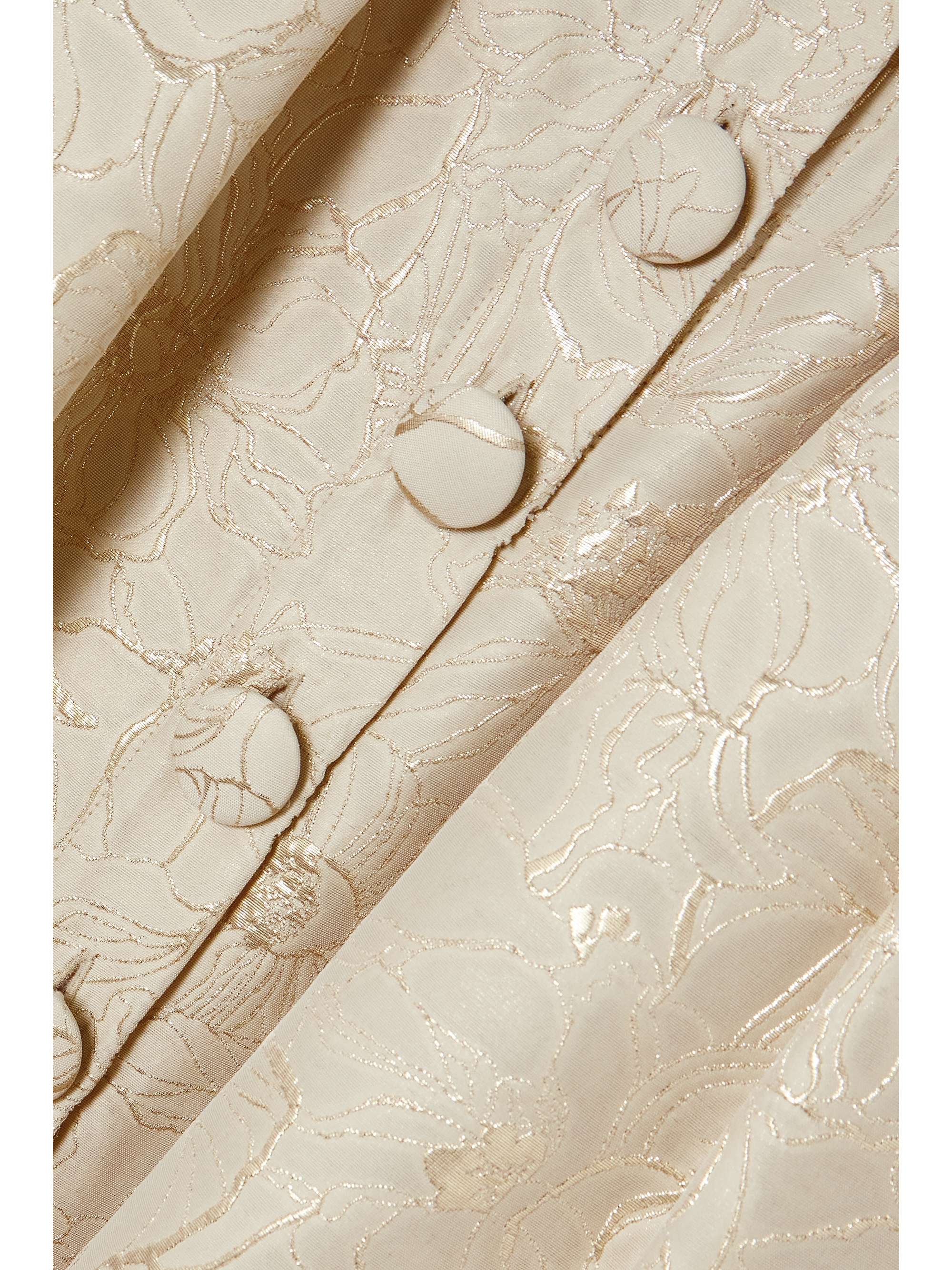 DESTREE Irving pleated metallic floral brocade maxi skirt | NET-A-PORTER