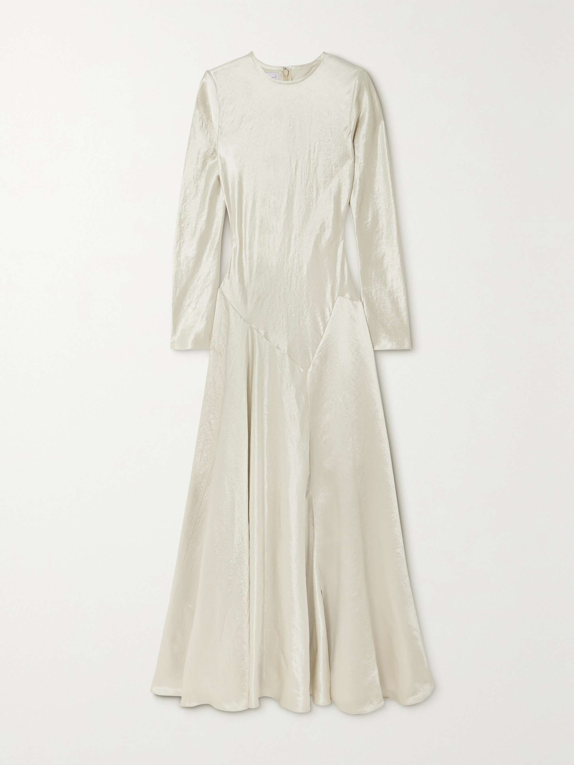 ABADIA Yara paneled hammered-satin gown | NET-A-PORTER