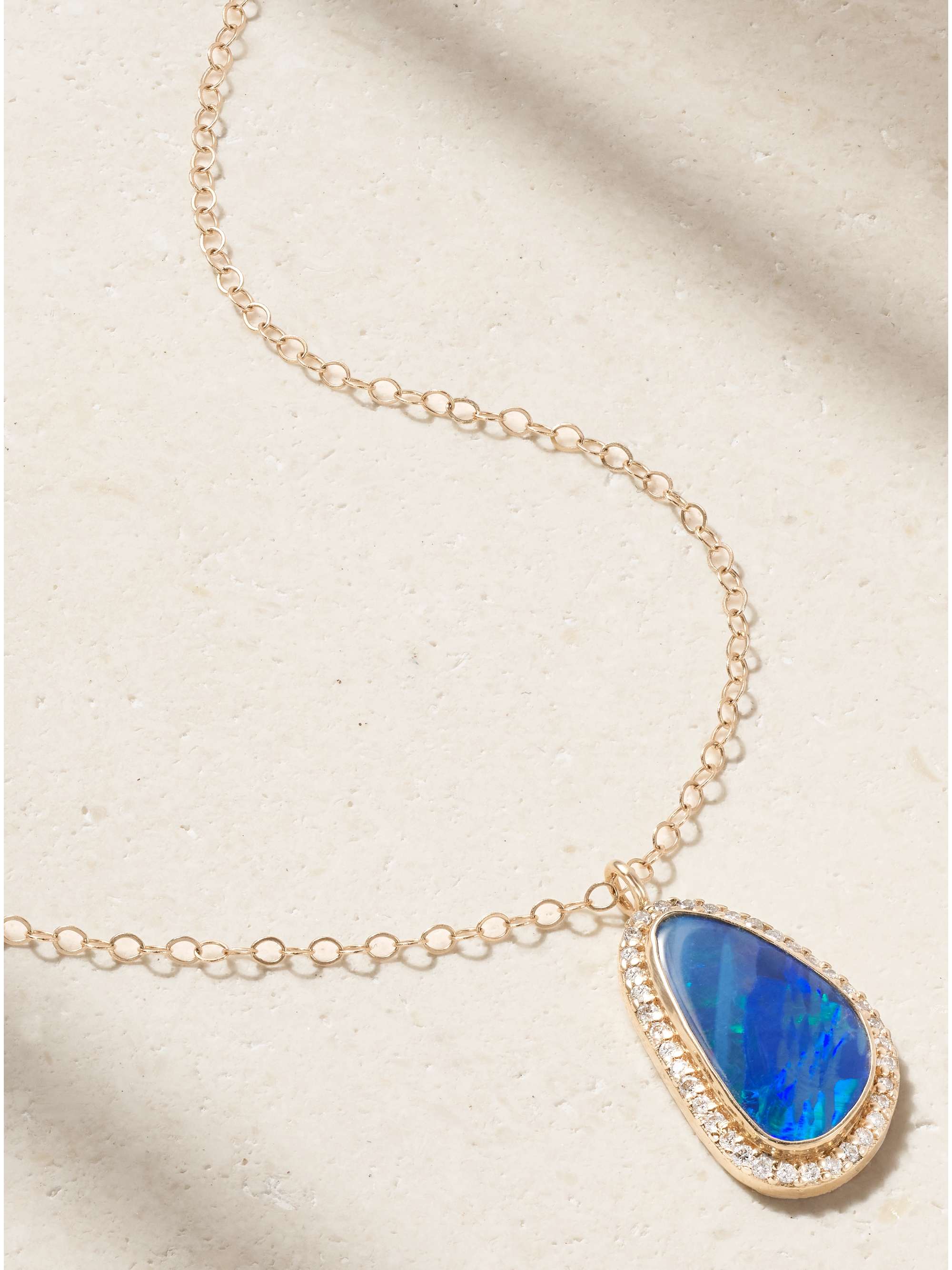 MELISSA JOY MANNING 14-karat gold, opal and diamond necklace | NET-A-PORTER