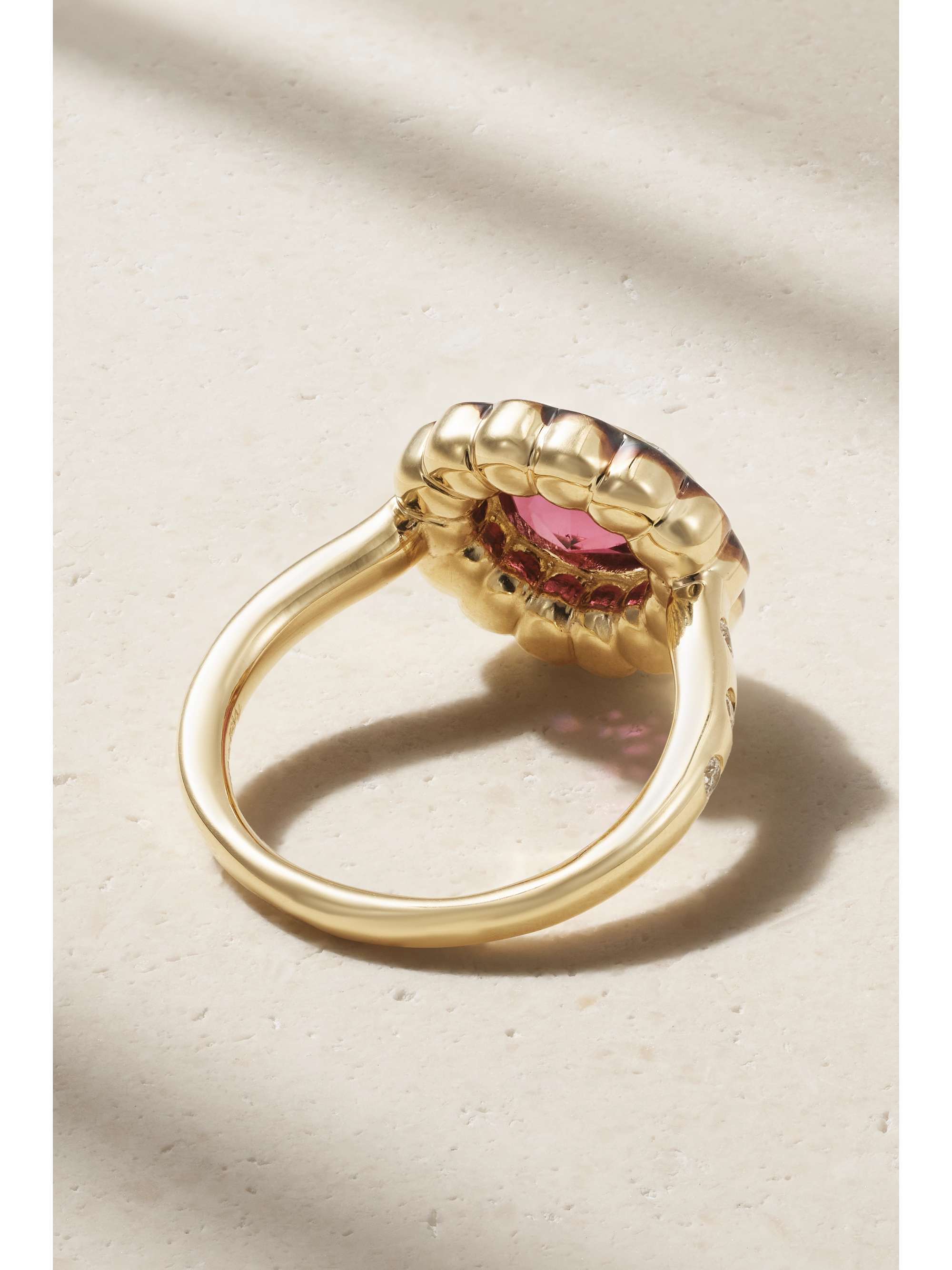 MARLO LAZ Lexi 14-karat gold, rhodolite and diamond ring | NET-A-PORTER