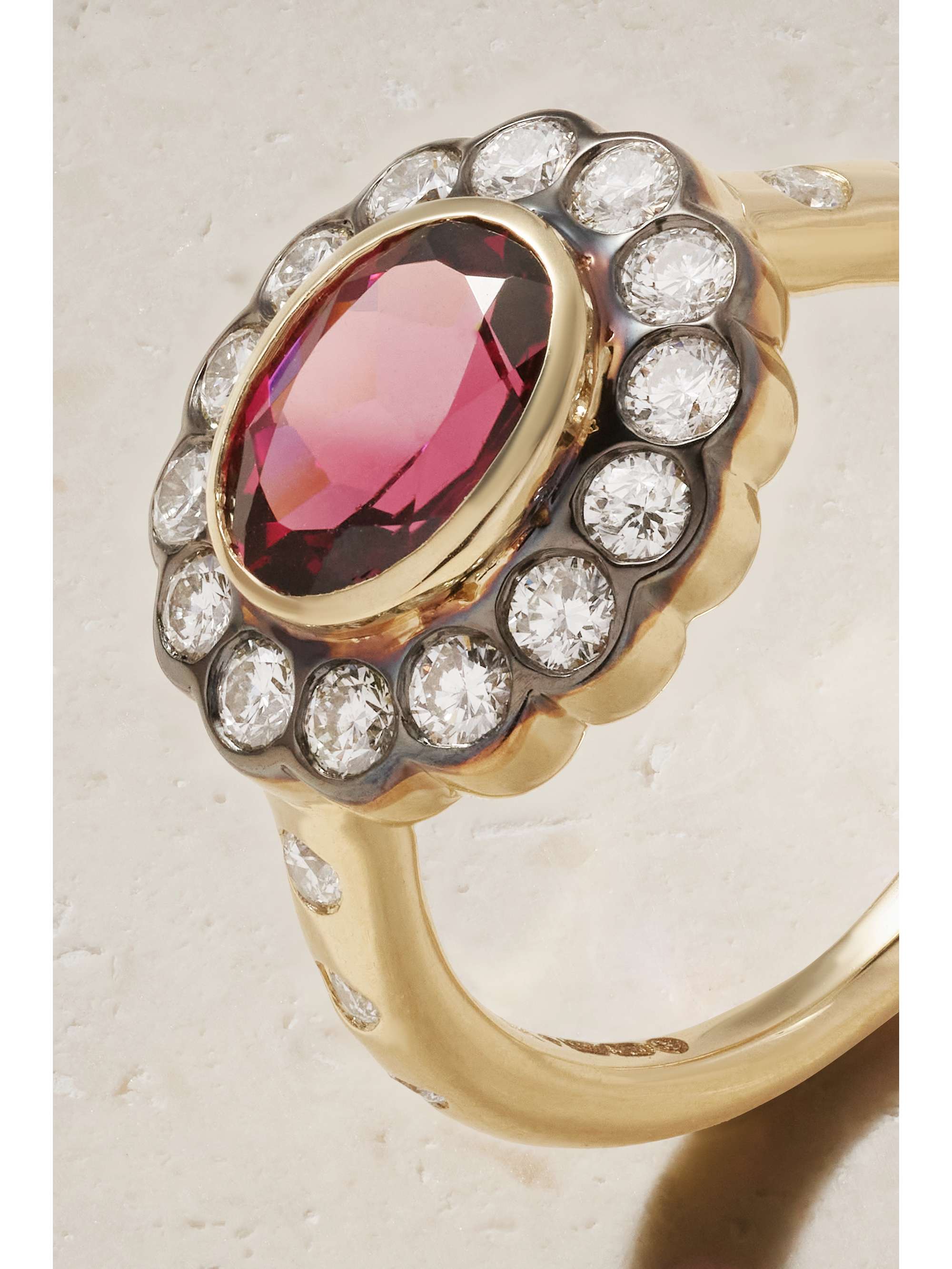 MARLO LAZ Lexi 14-karat gold, rhodolite and diamond ring | NET-A-PORTER