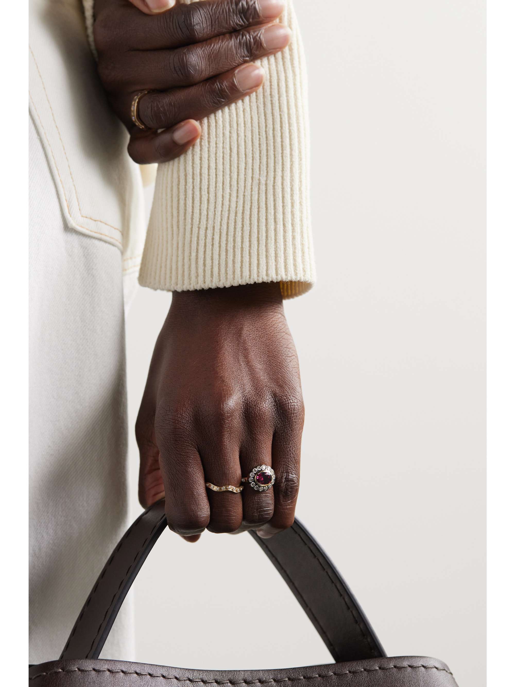 MARLO LAZ Lexi 14-karat gold, rhodolite and diamond ring | NET-A-PORTER