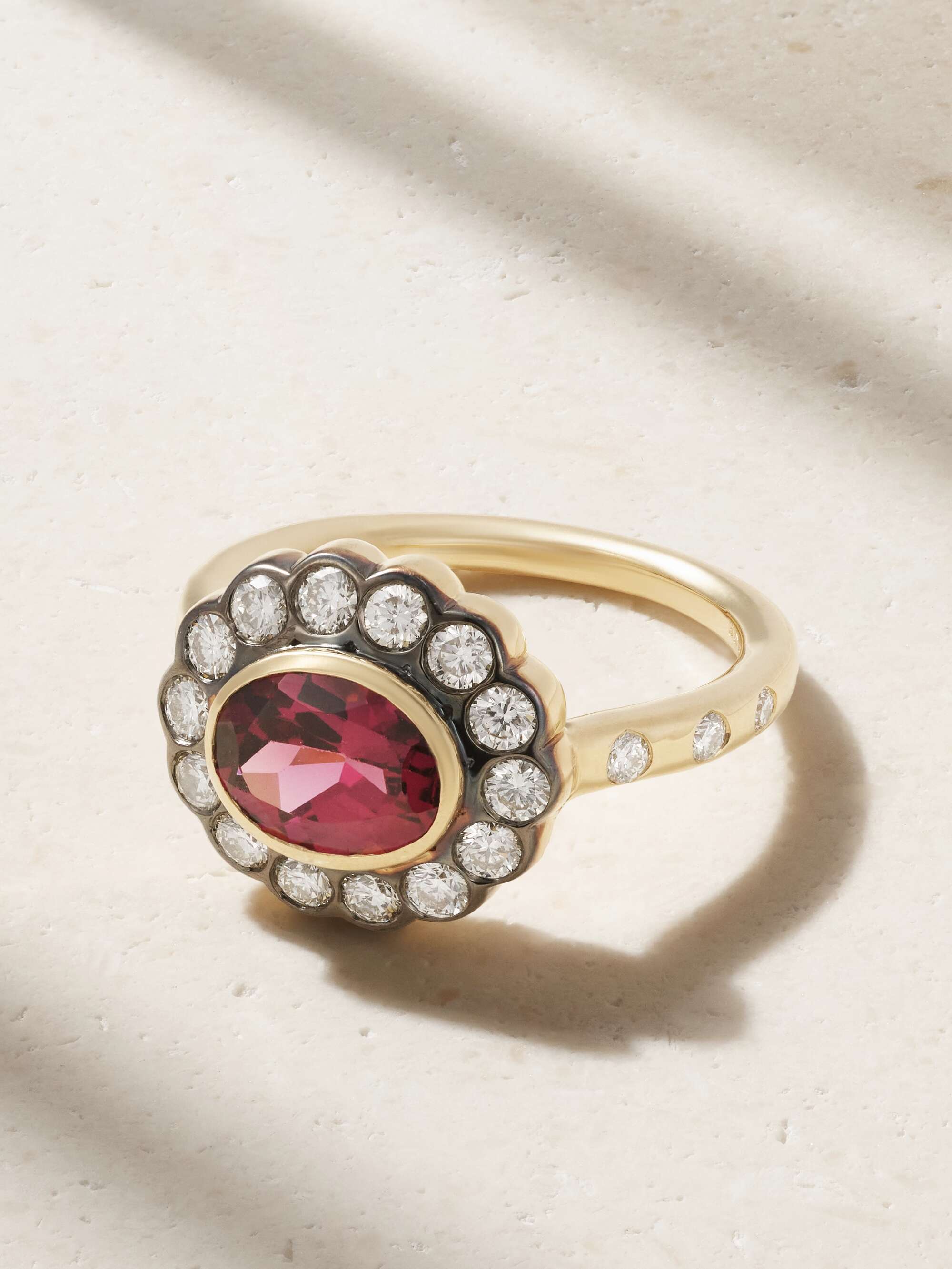 MARLO LAZ Lexi 14-karat gold, rhodolite and diamond ring | NET-A-PORTER