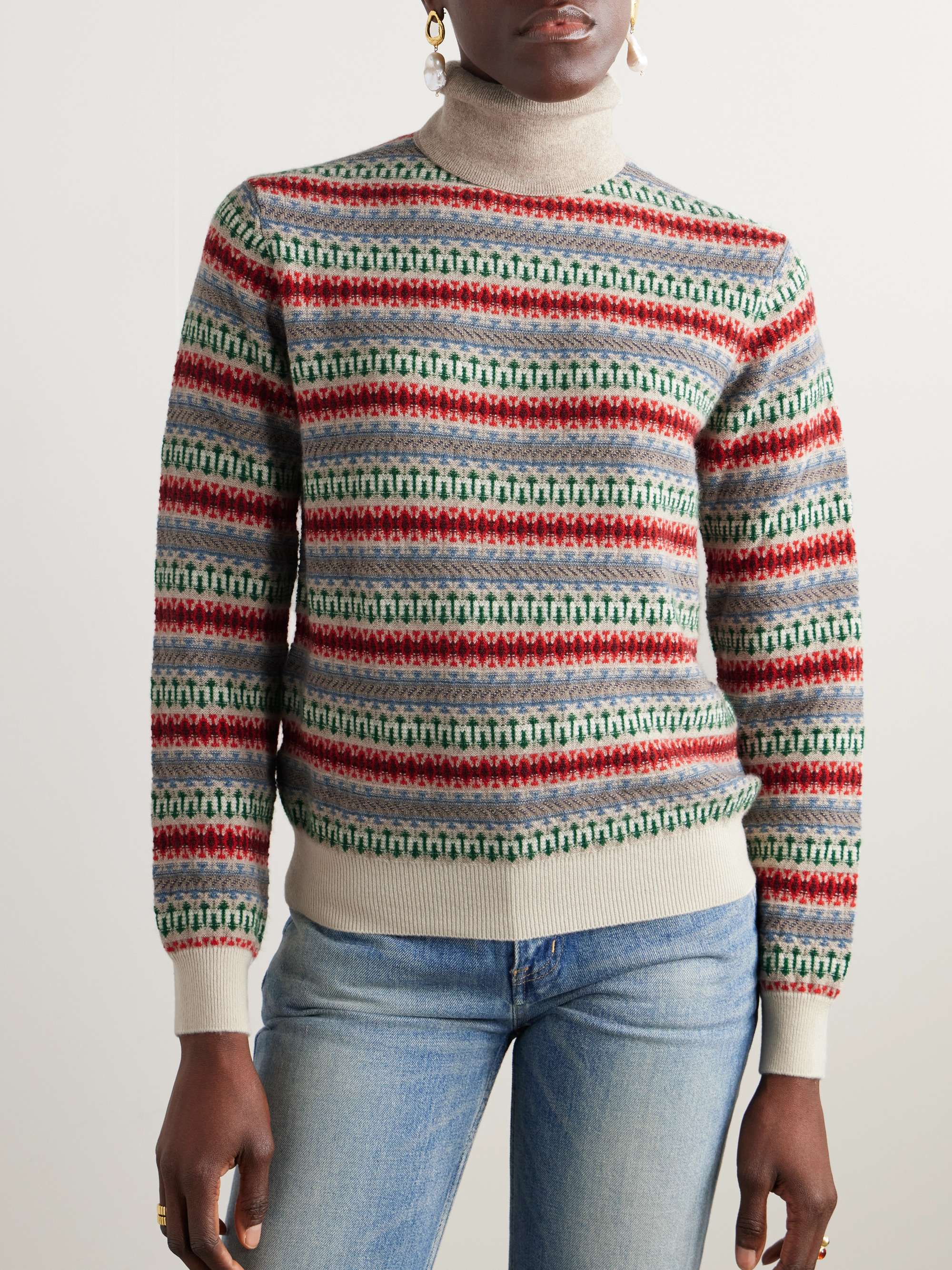 LORO PIANA Holiday Noel Fair Isle cashmere-jacquard turtleneck sweater ...