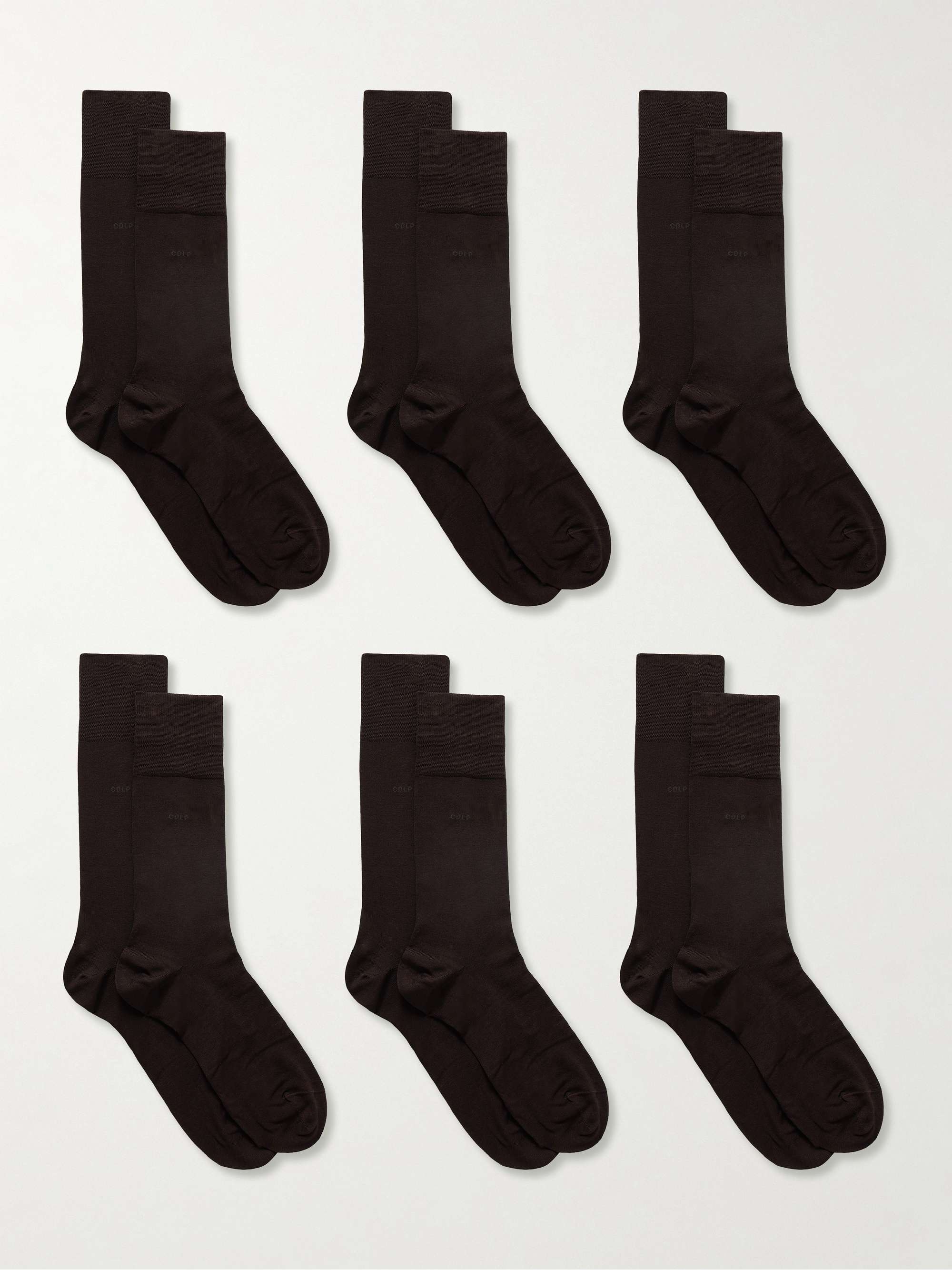 CDLP Set of six intarsia cotton-blend socks | NET-A-PORTER