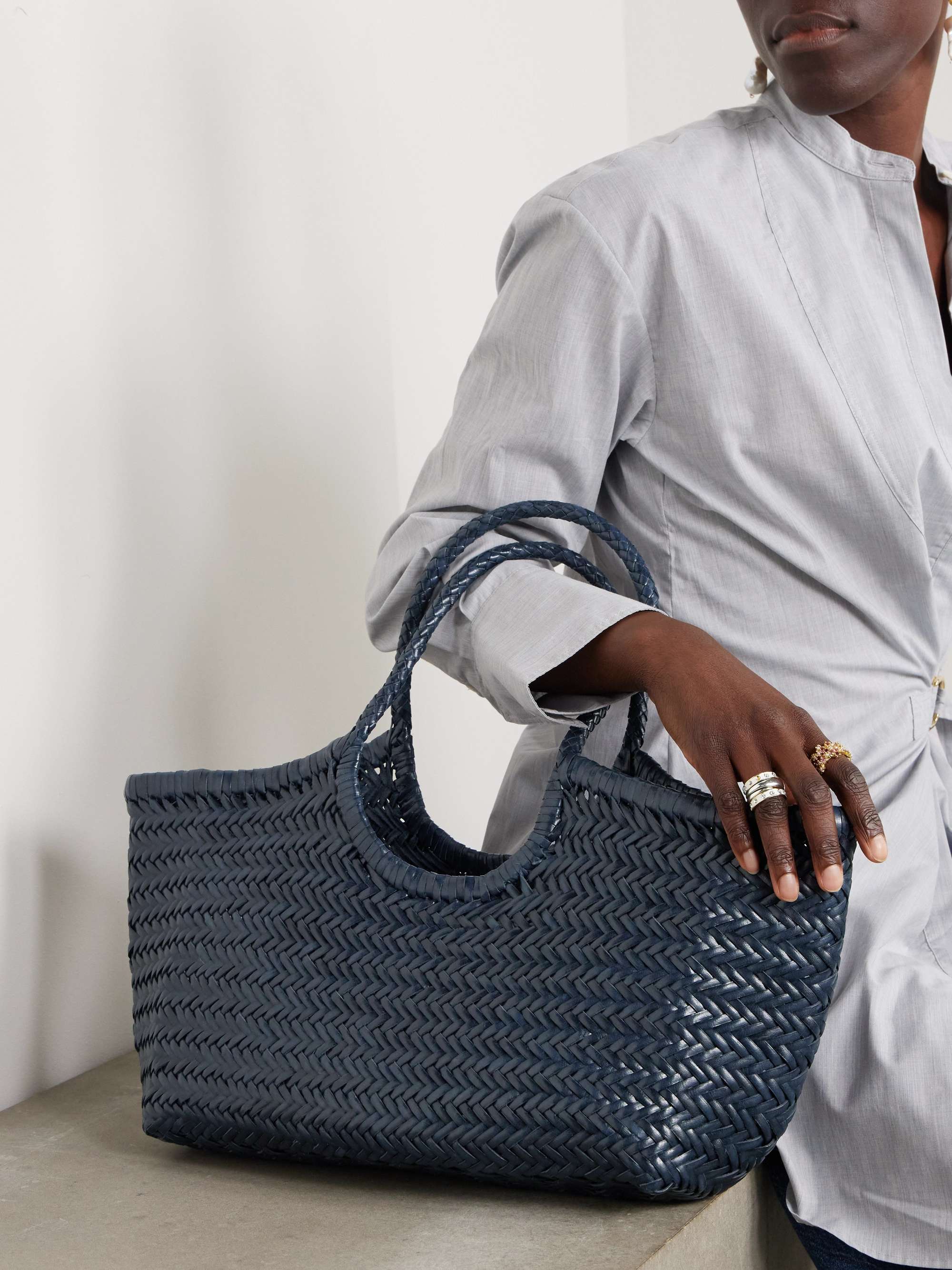 DRAGON DIFFUSION Nantucket large woven leather tote | NET-A-PORTER