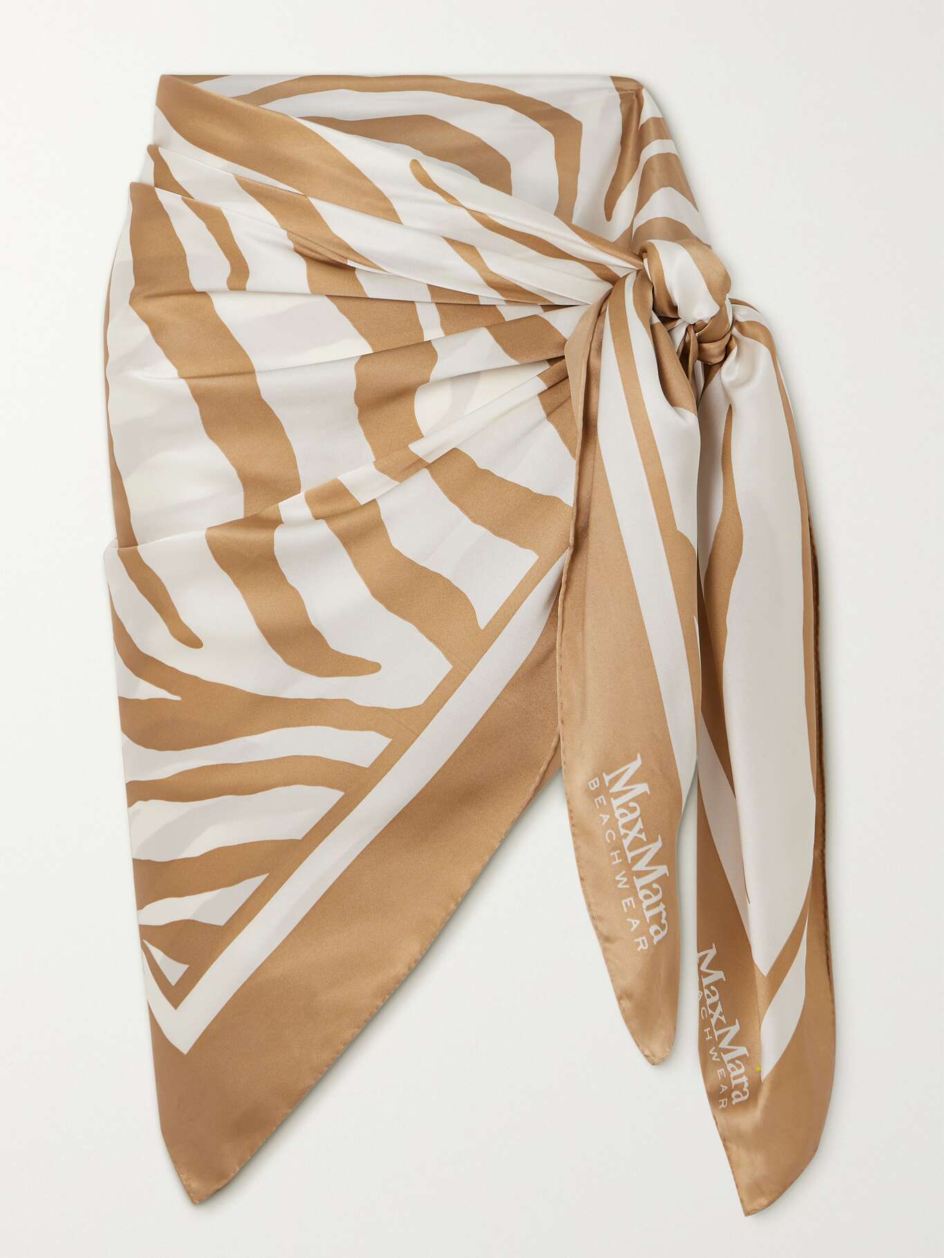 MAX MARA Beachwear Scoglio zebra-print silk pareo | NET-A-PORTER
