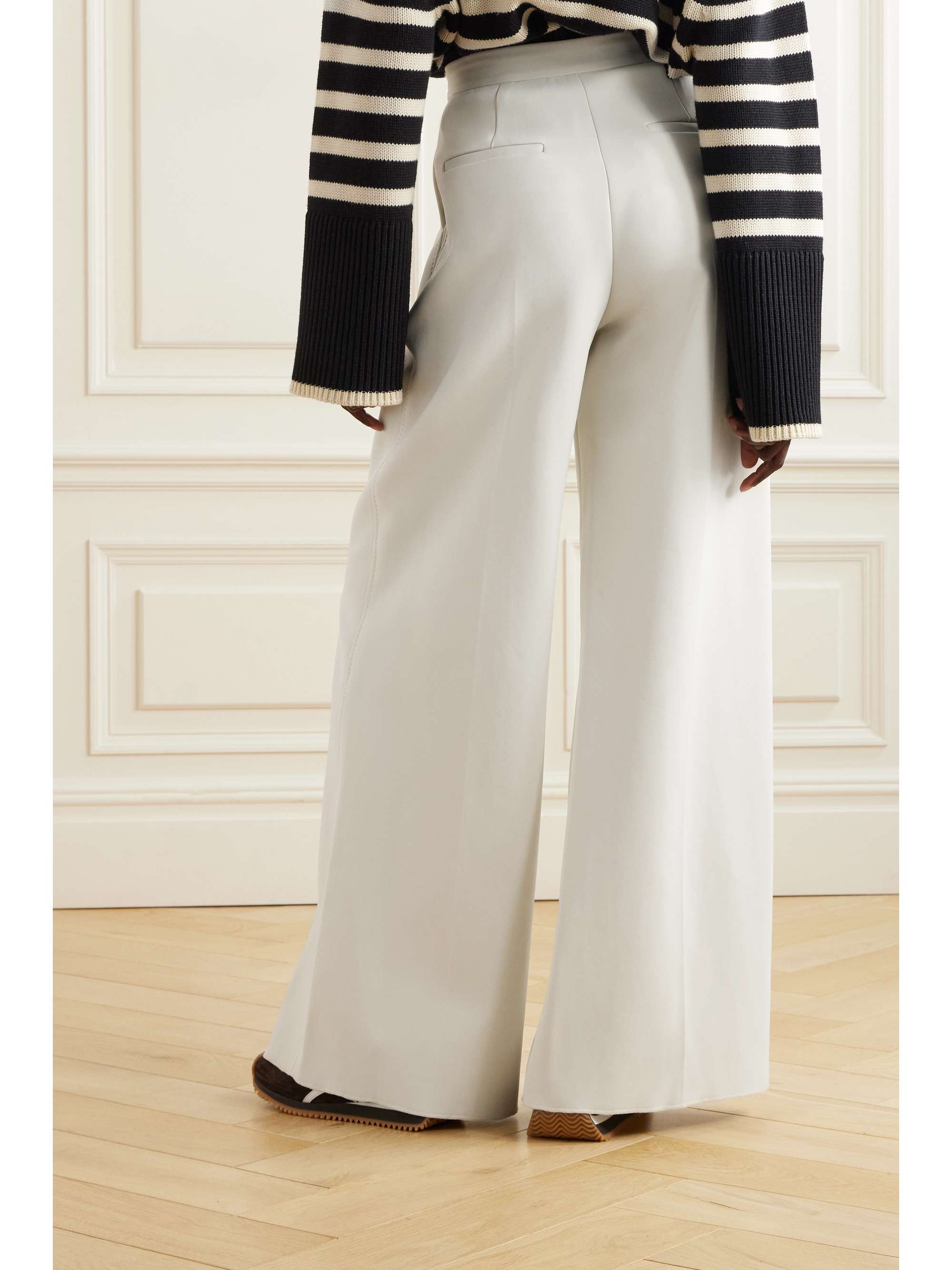 MAX MARA Zinnia pleated jersey wide-leg pants | NET-A-PORTER