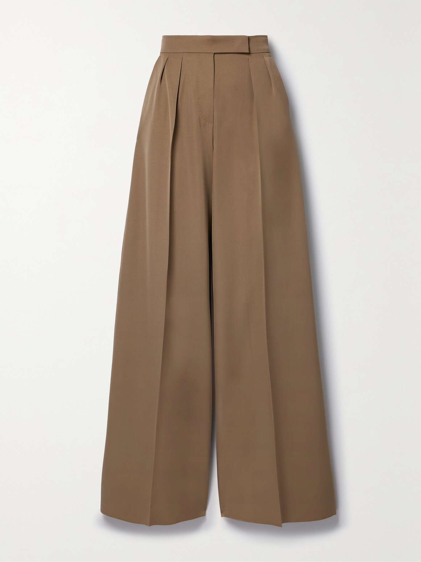 MAX MARA Libbra pleated wool and mohair-blend twill wide-leg pants ...