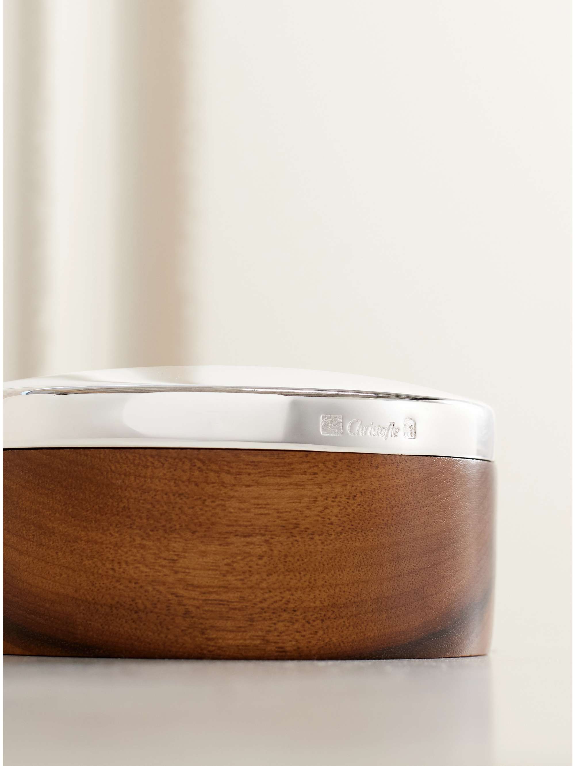 CHRISTOFLE Uni small wood and silver-plated box | NET-A-PORTER