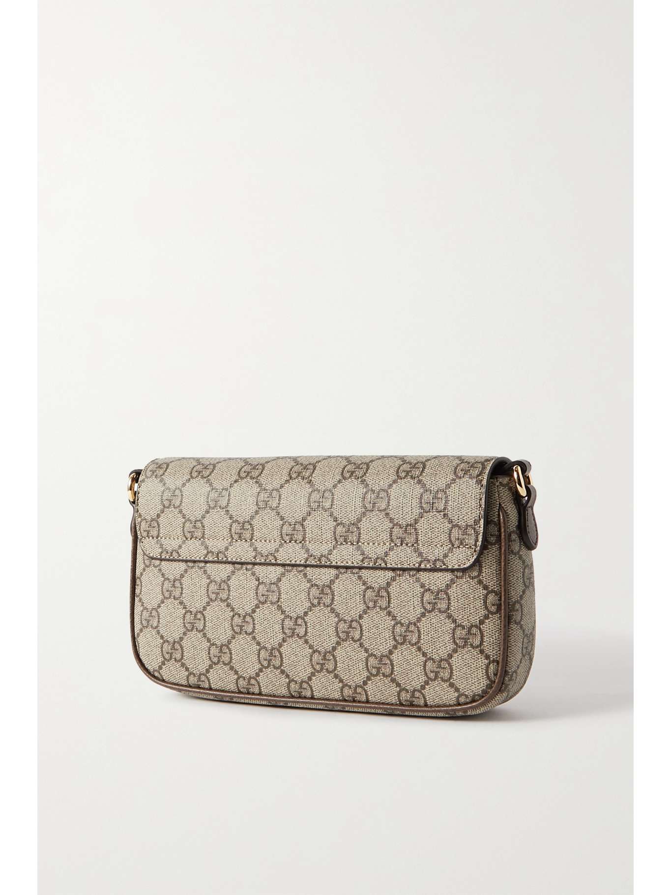 GUCCI Ophidia leather-trimmed printed coated-canvas shoulder bag | NET ...
