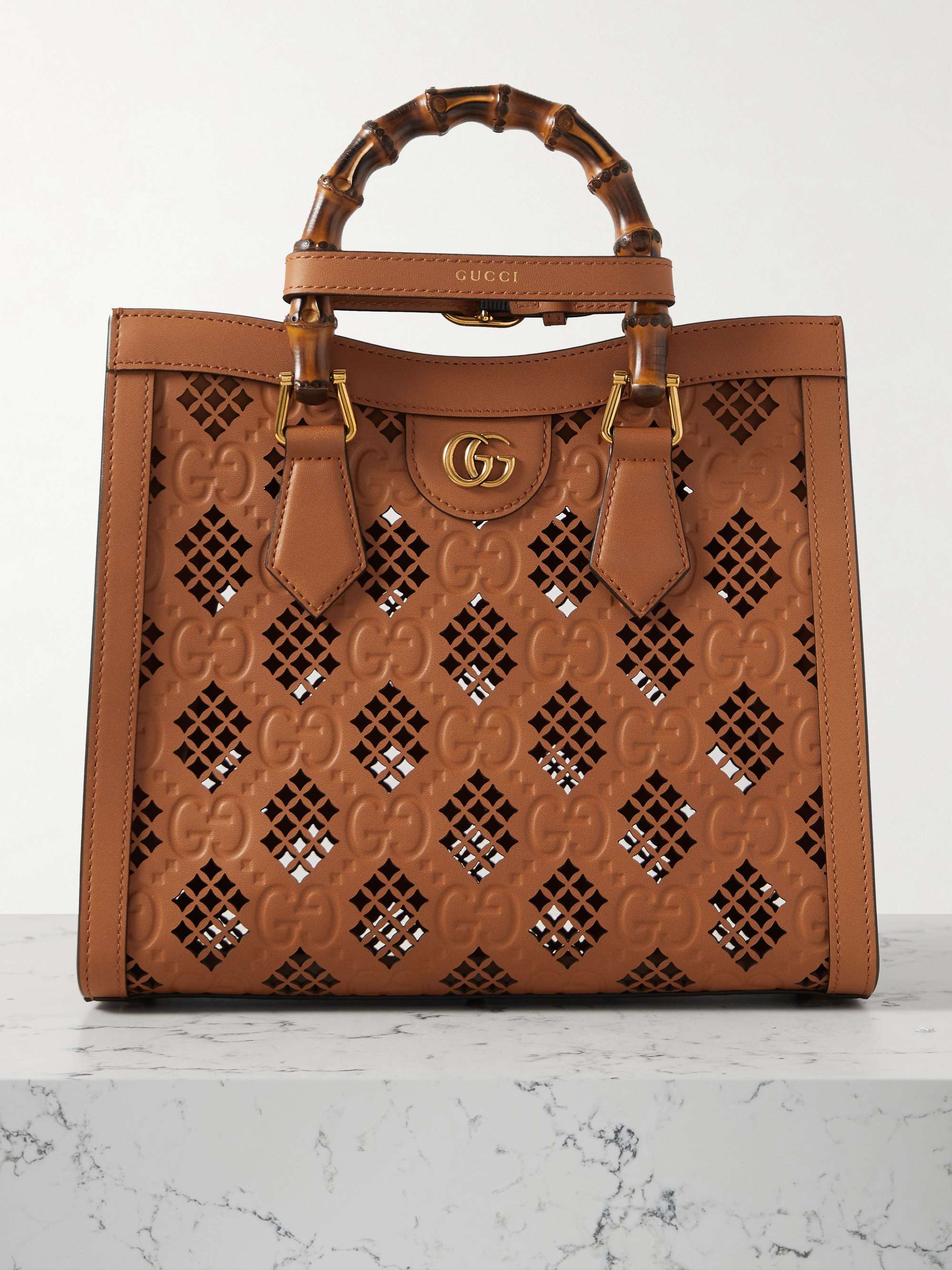 Brown Laser Cut Handbag DASER Laser Cut Tote Bag