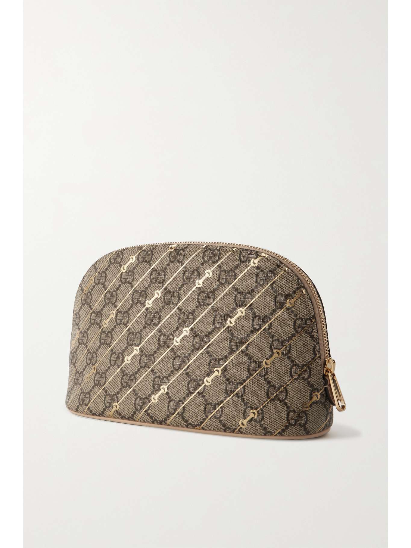 GUCCI Metallic printed coated-canvas cosmetic case | NET-A-PORTER