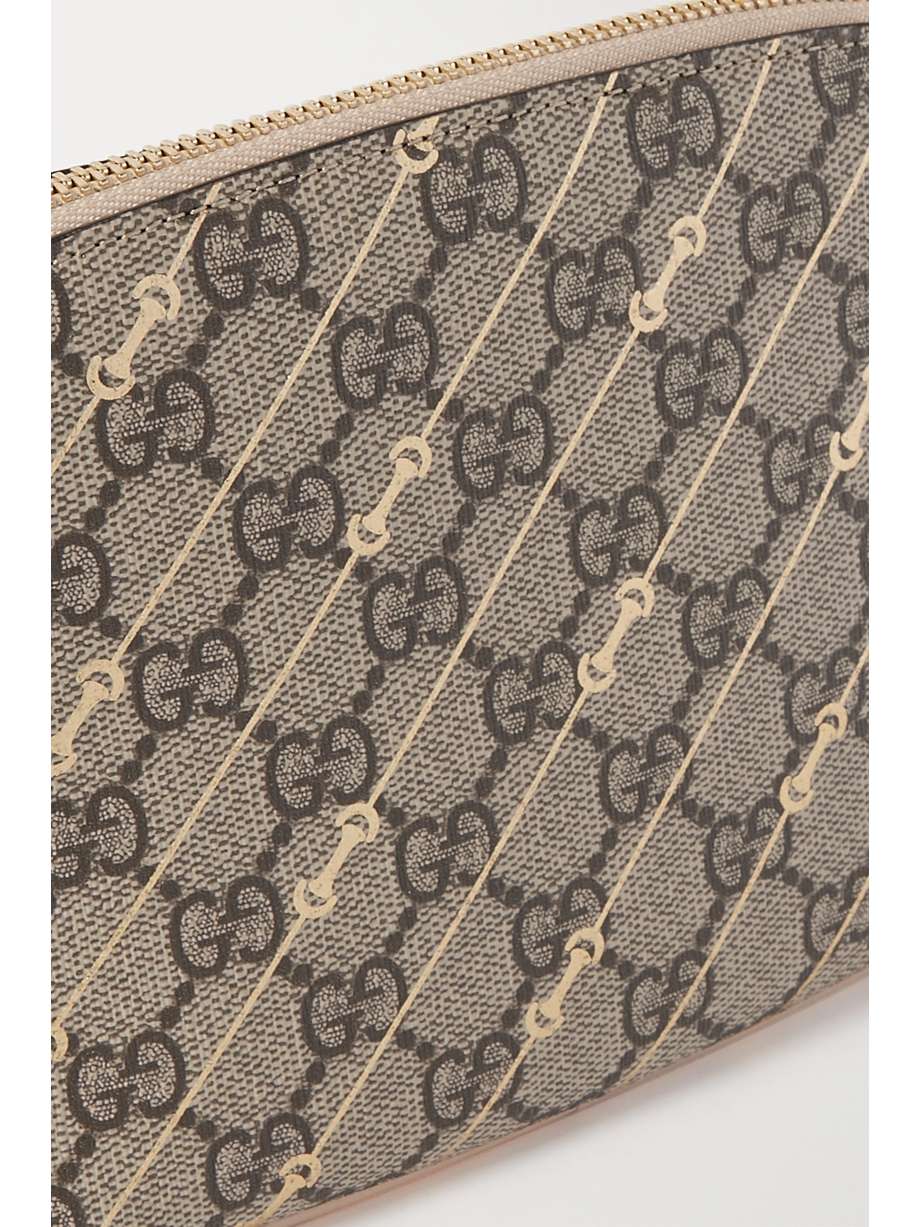 GUCCI Metallic printed coated-canvas cosmetic case | NET-A-PORTER