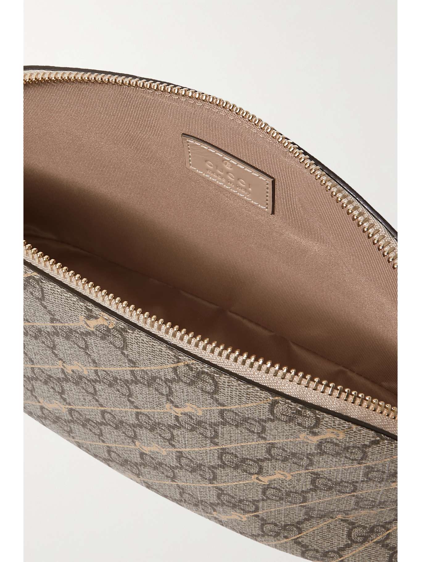 GUCCI Metallic printed coated-canvas cosmetic case | NET-A-PORTER