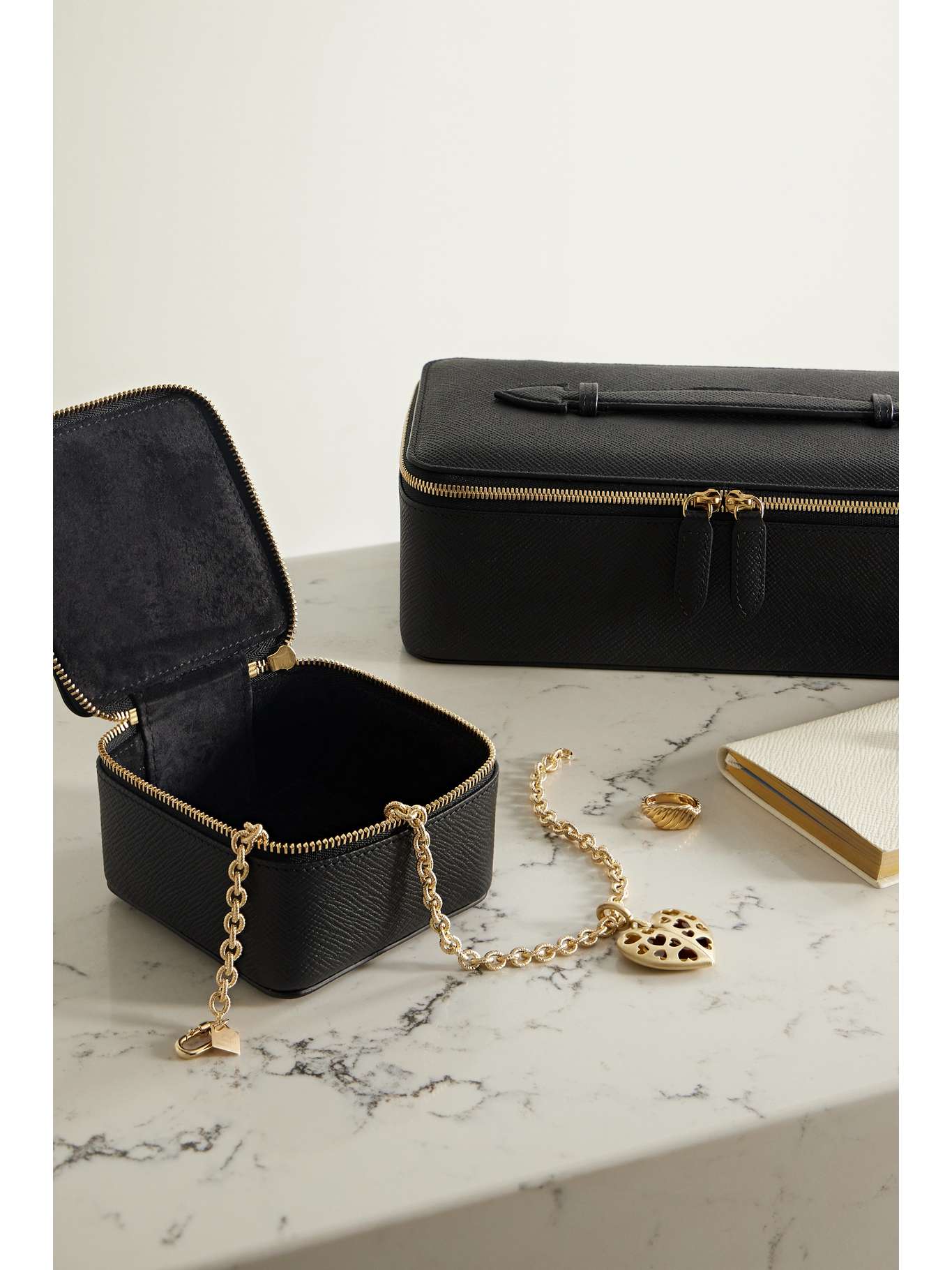 SMYTHSON Panama textured-leather trinket case | NET-A-PORTER