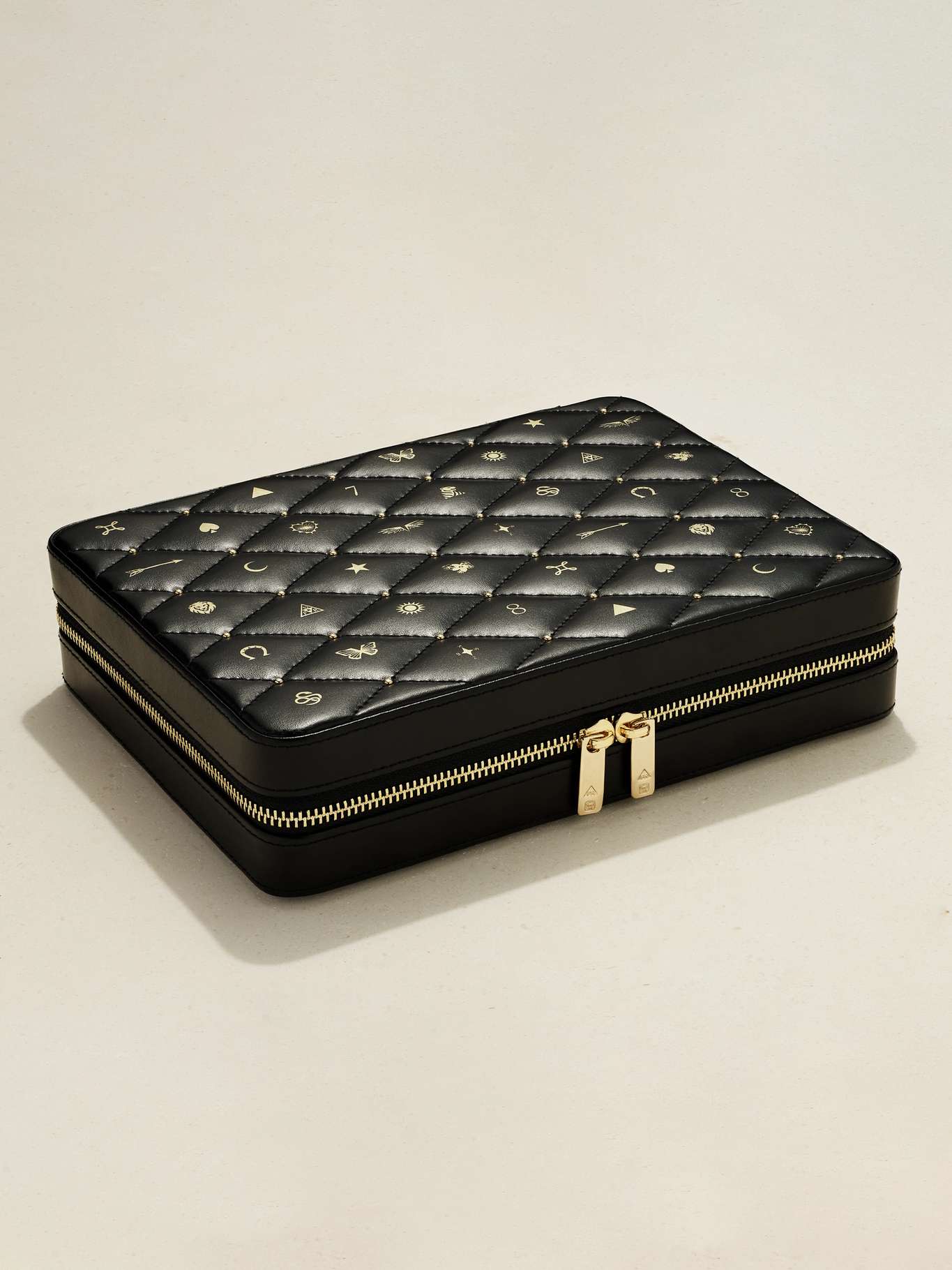 FOUNDRAE 18-karat yellow and white gold, multi-stone and leather ...