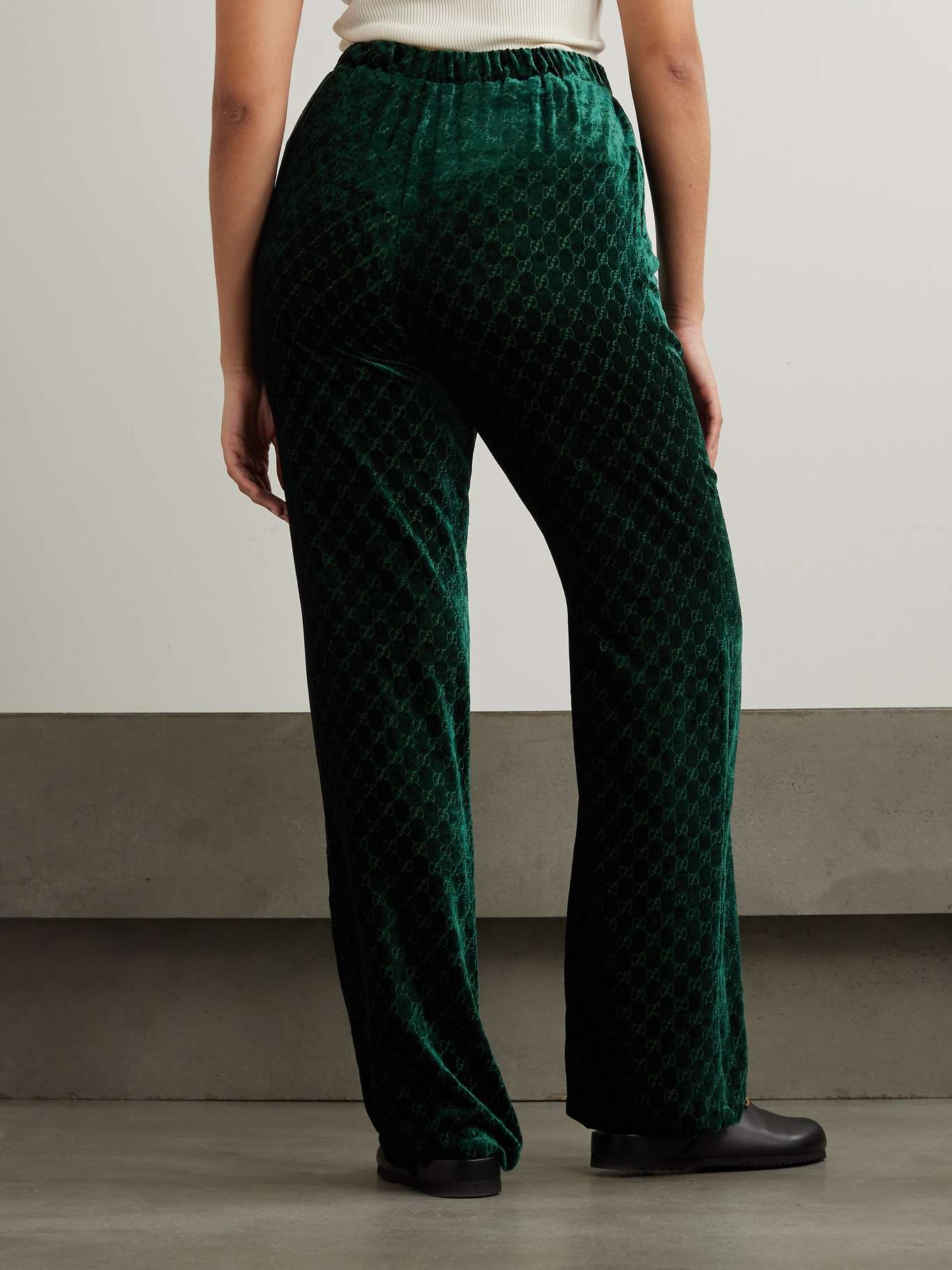 GUCCI Devoré-velvet track pants | NET-A-PORTER