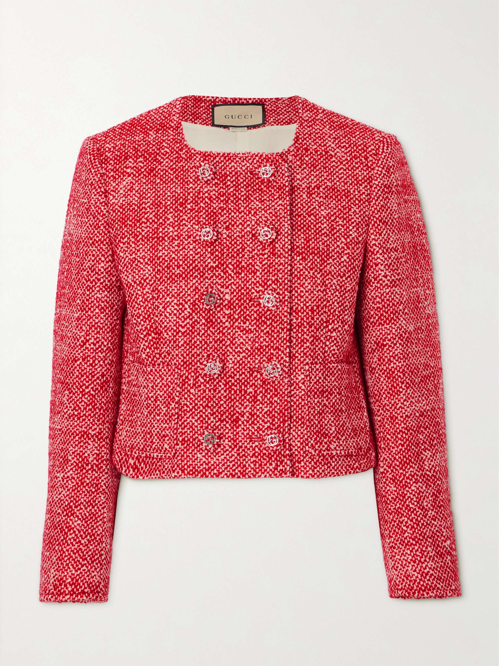 GUCCI Cropped double-breasted wool-blend tweed jacket | NET-A-PORTER