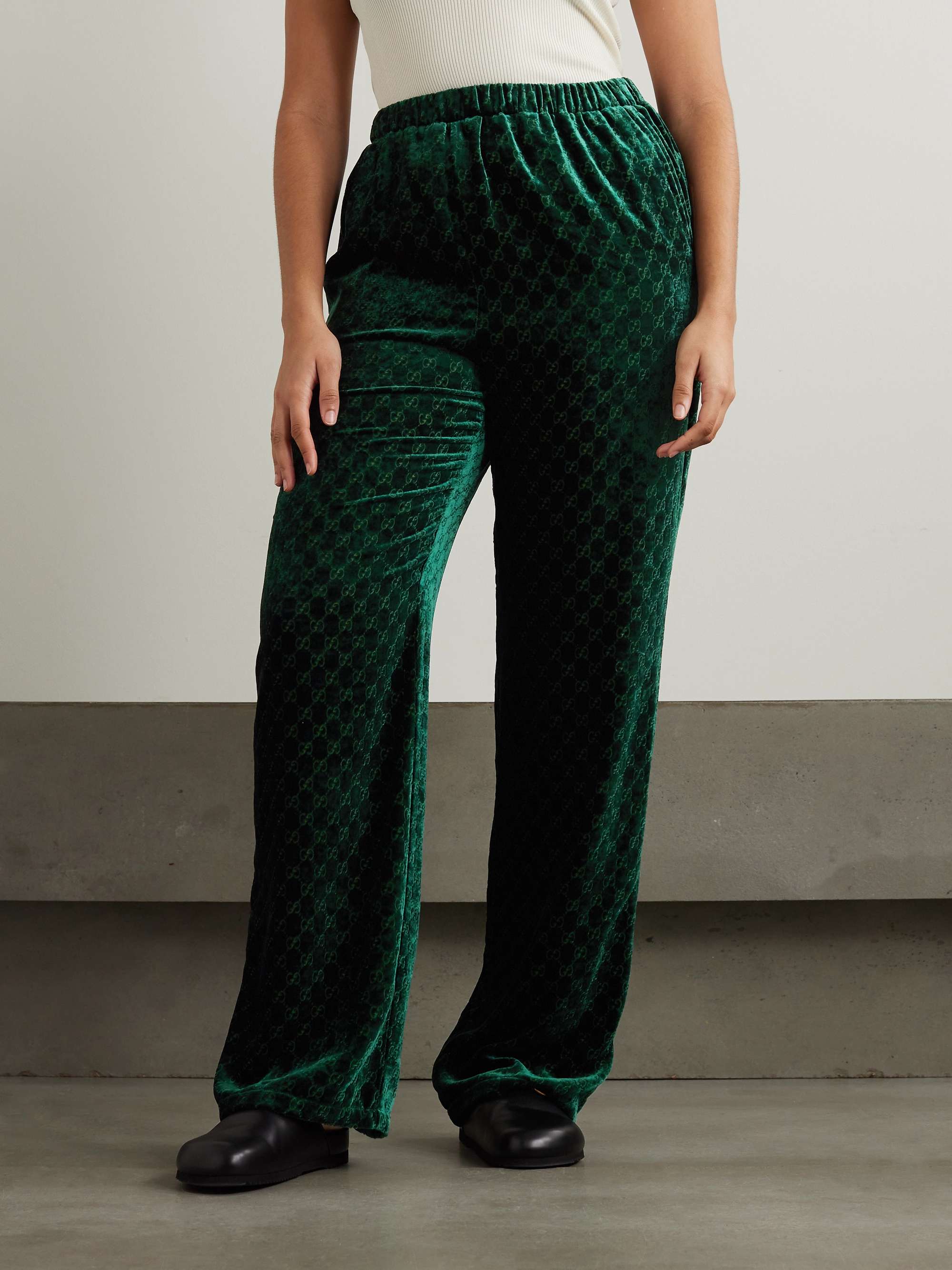 GUCCI Belted devoré-velvet robe | NET-A-PORTER