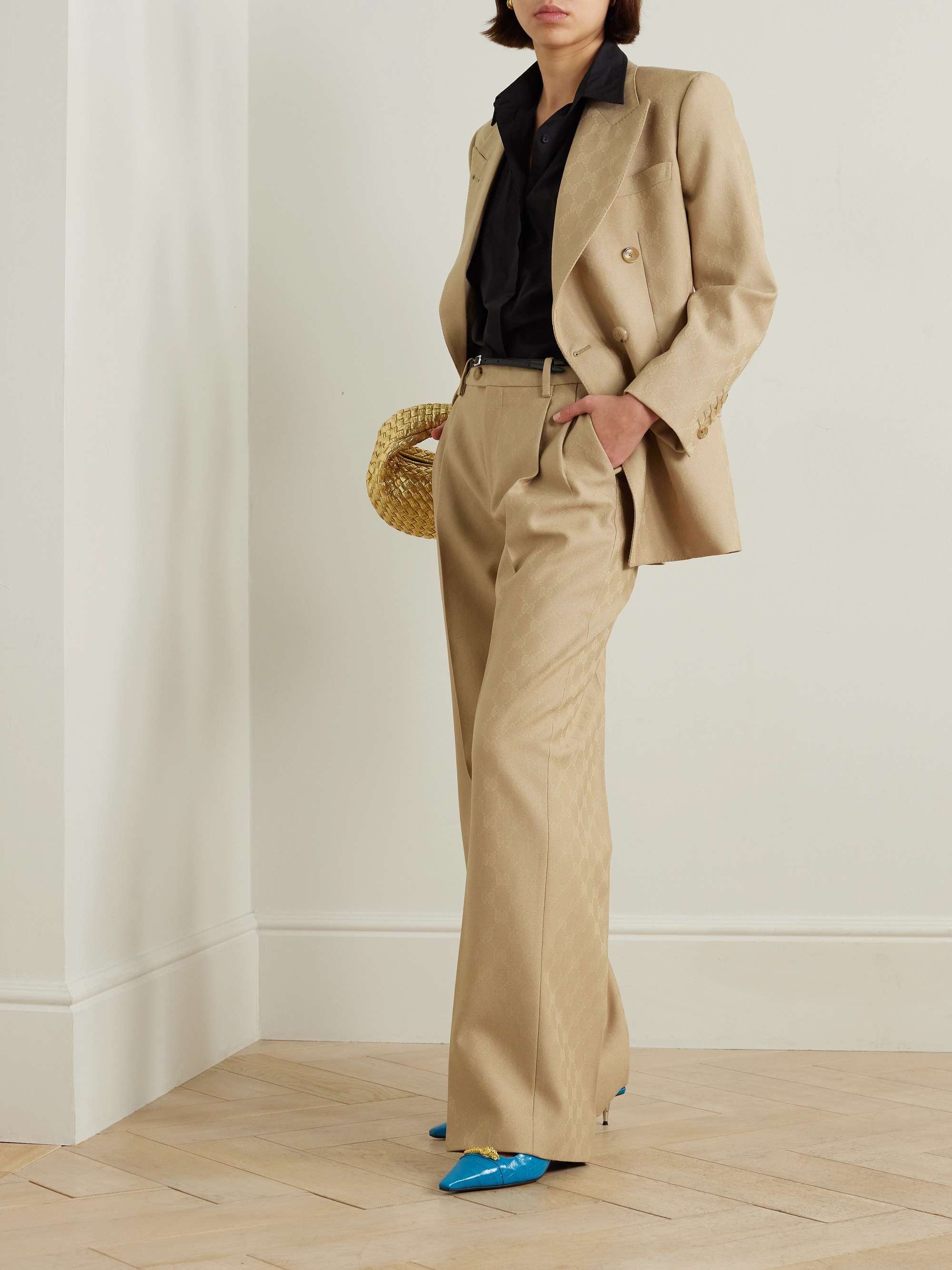 GUCCI Double-breasted wool-jacquard blazer | NET-A-PORTER