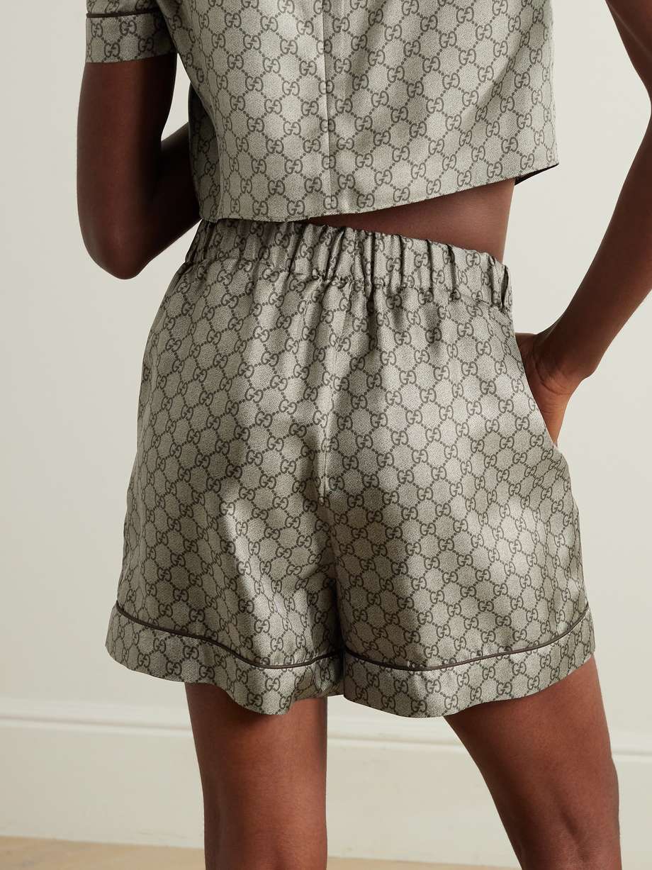 GUCCI GG Supreme printed silk-twill shorts | NET-A-PORTER