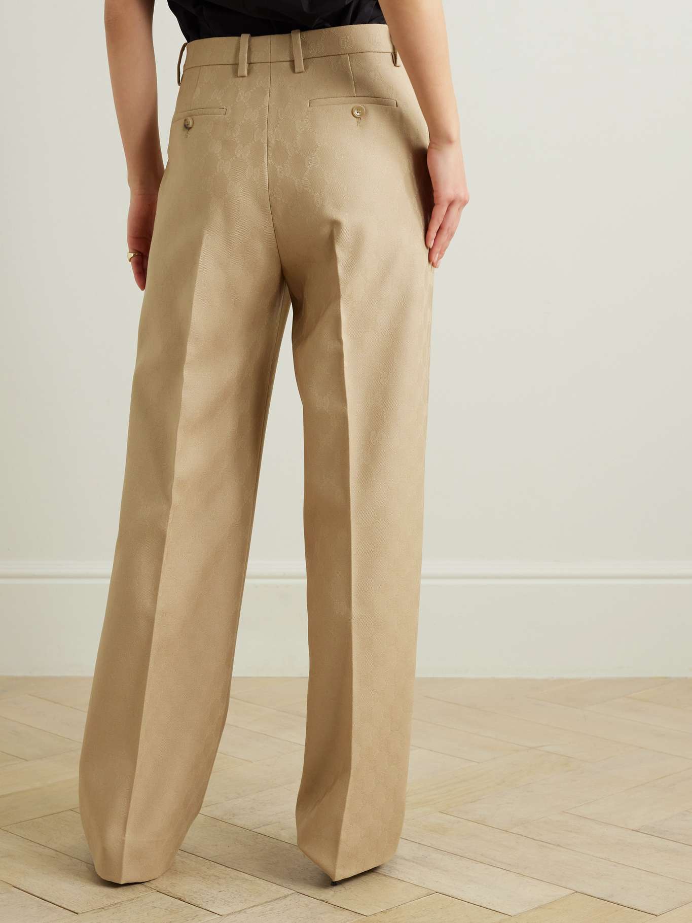 GUCCI Pleated wool-jacquard pants | NET-A-PORTER