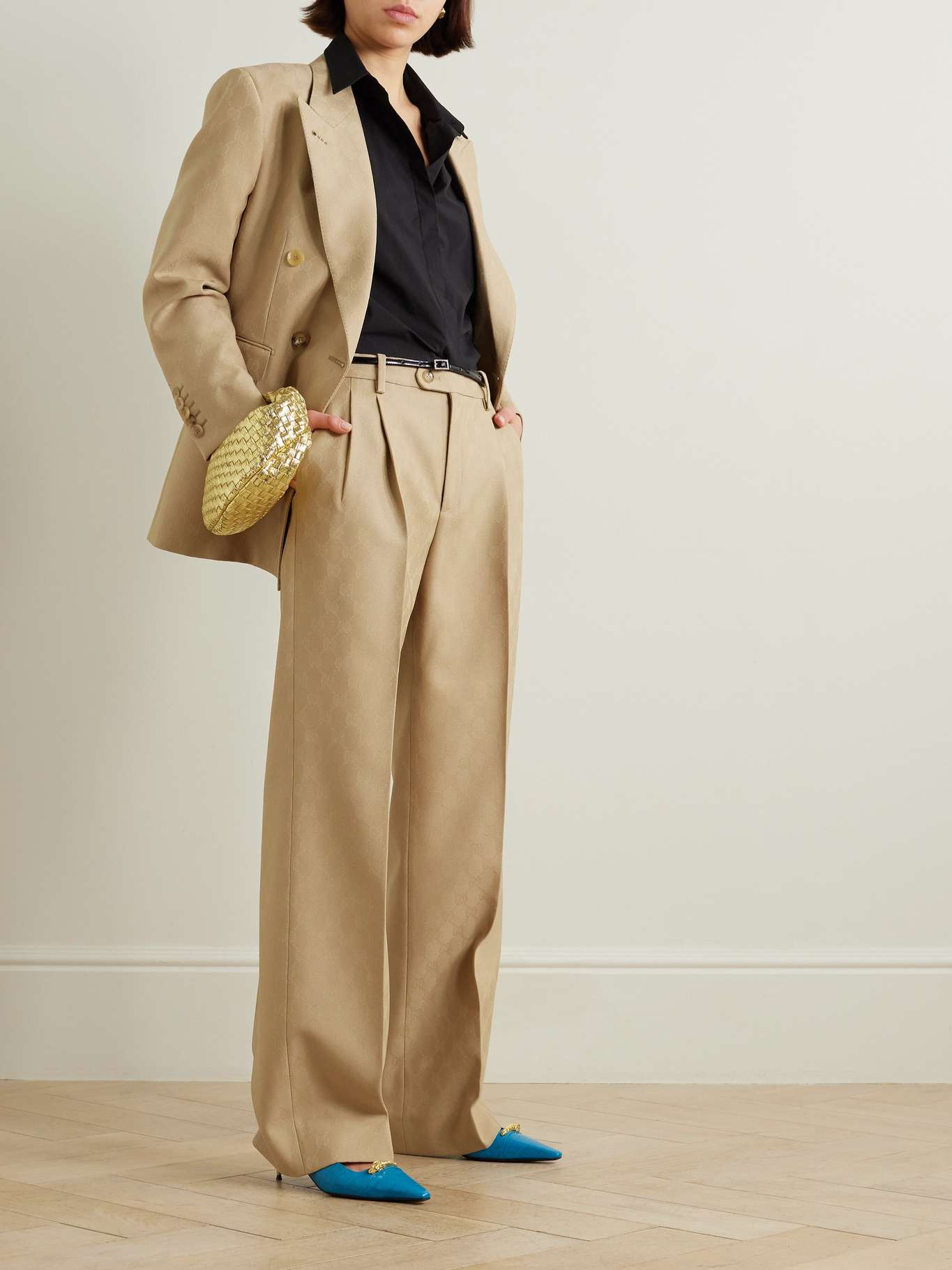 GUCCI Pleated wool-jacquard pants | NET-A-PORTER