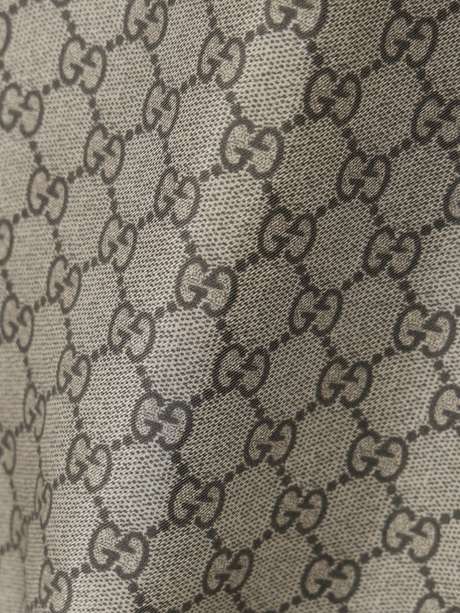 GUCCI GG Supreme cropped printed silk-twill top | NET-A-PORTER