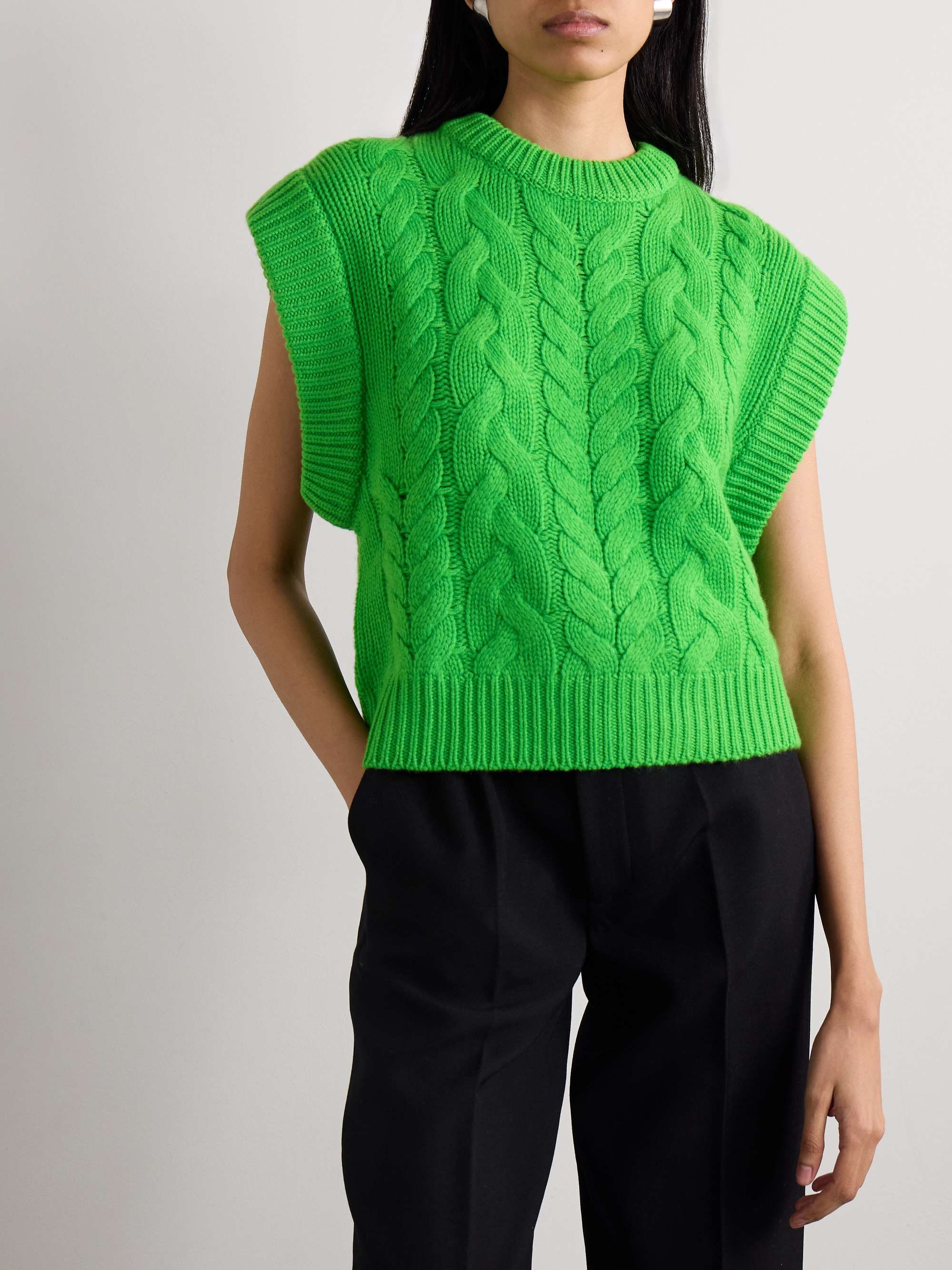 LISA YANG Hayley cable-knit cashmere vest | NET-A-PORTER