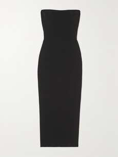ALEX PERRY Callan strapless crepe midi dress | NET-A-PORTER