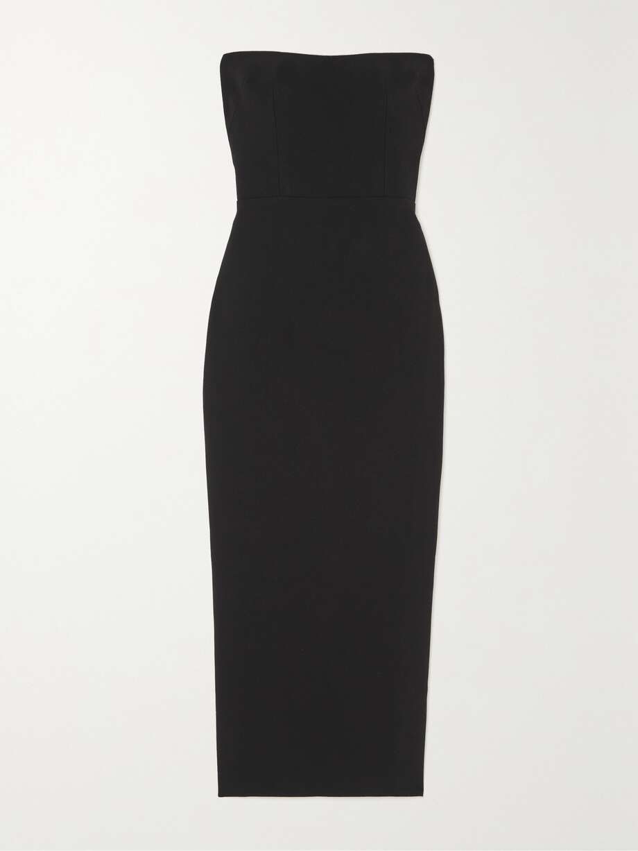 ALEX PERRY Callan strapless crepe midi dress | NET-A-PORTER
