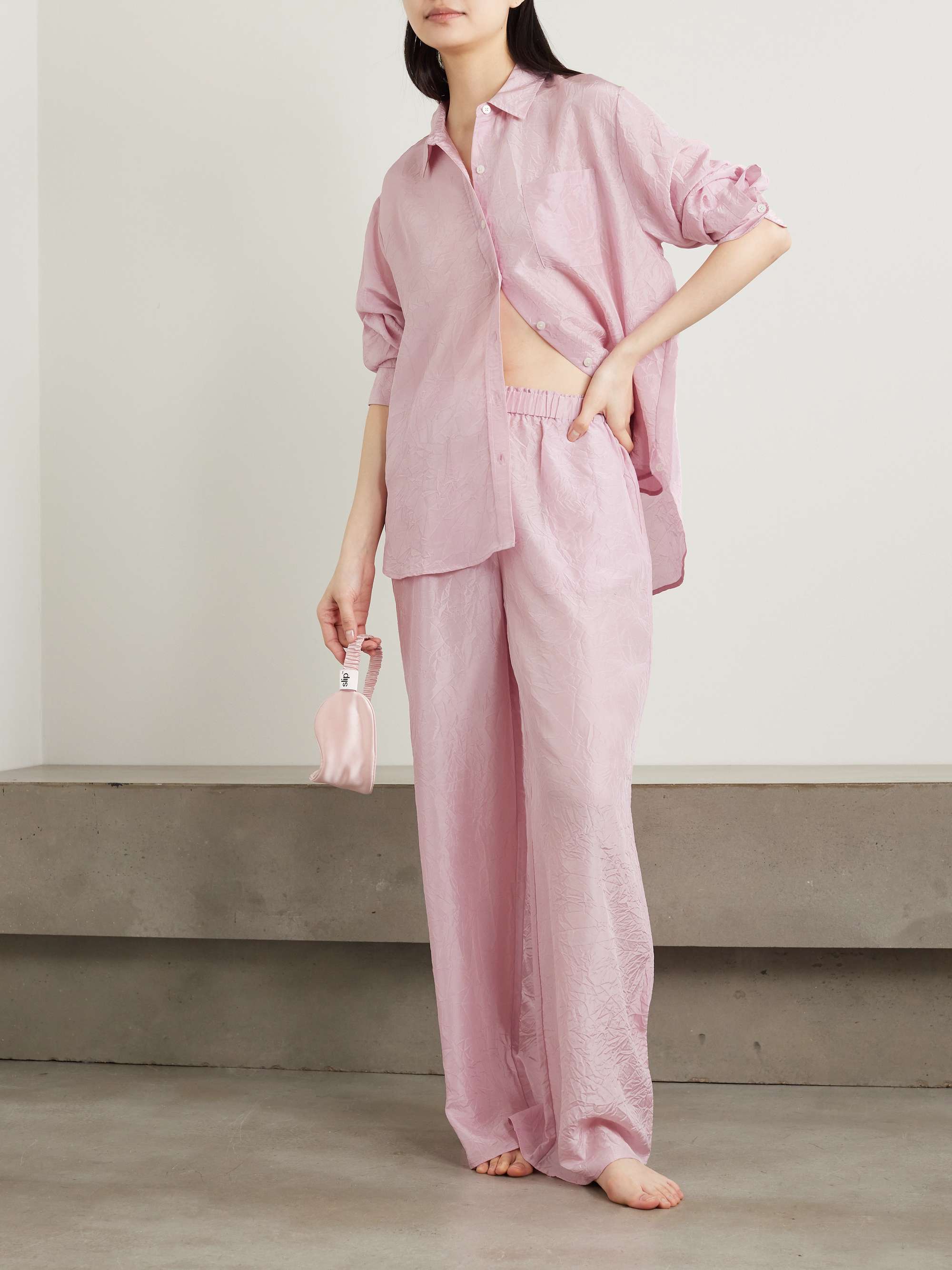 SKIN Tatum crinkled silk-habotai pajama pants | NET-A-PORTER