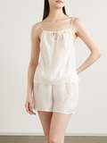 SKIN Tali tie-detailed crinkled silk-habotai camisole | NET-A-PORTER