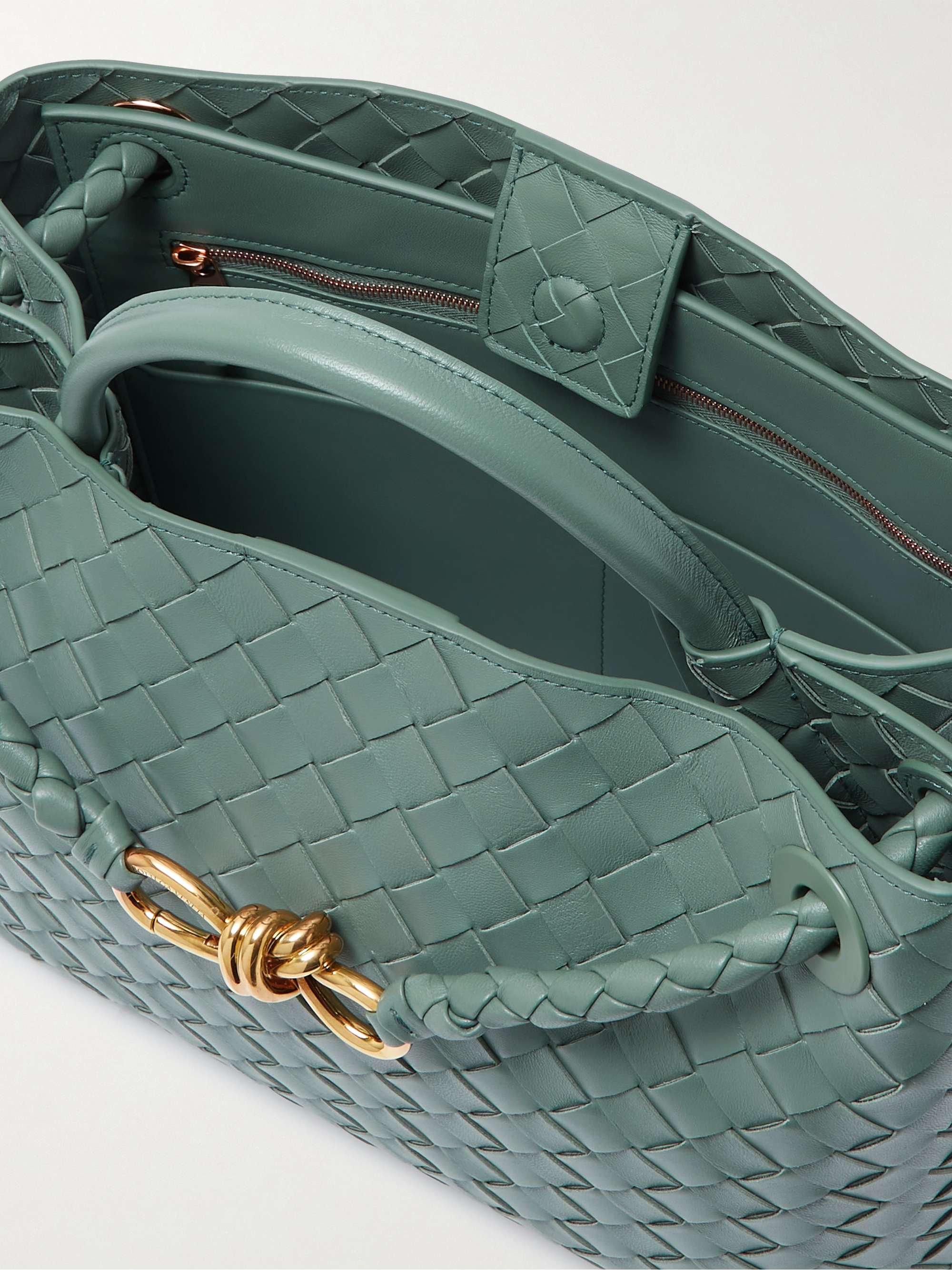 BOTTEGA VENETA Andiamo medium embellished intrecciato leather tote ...