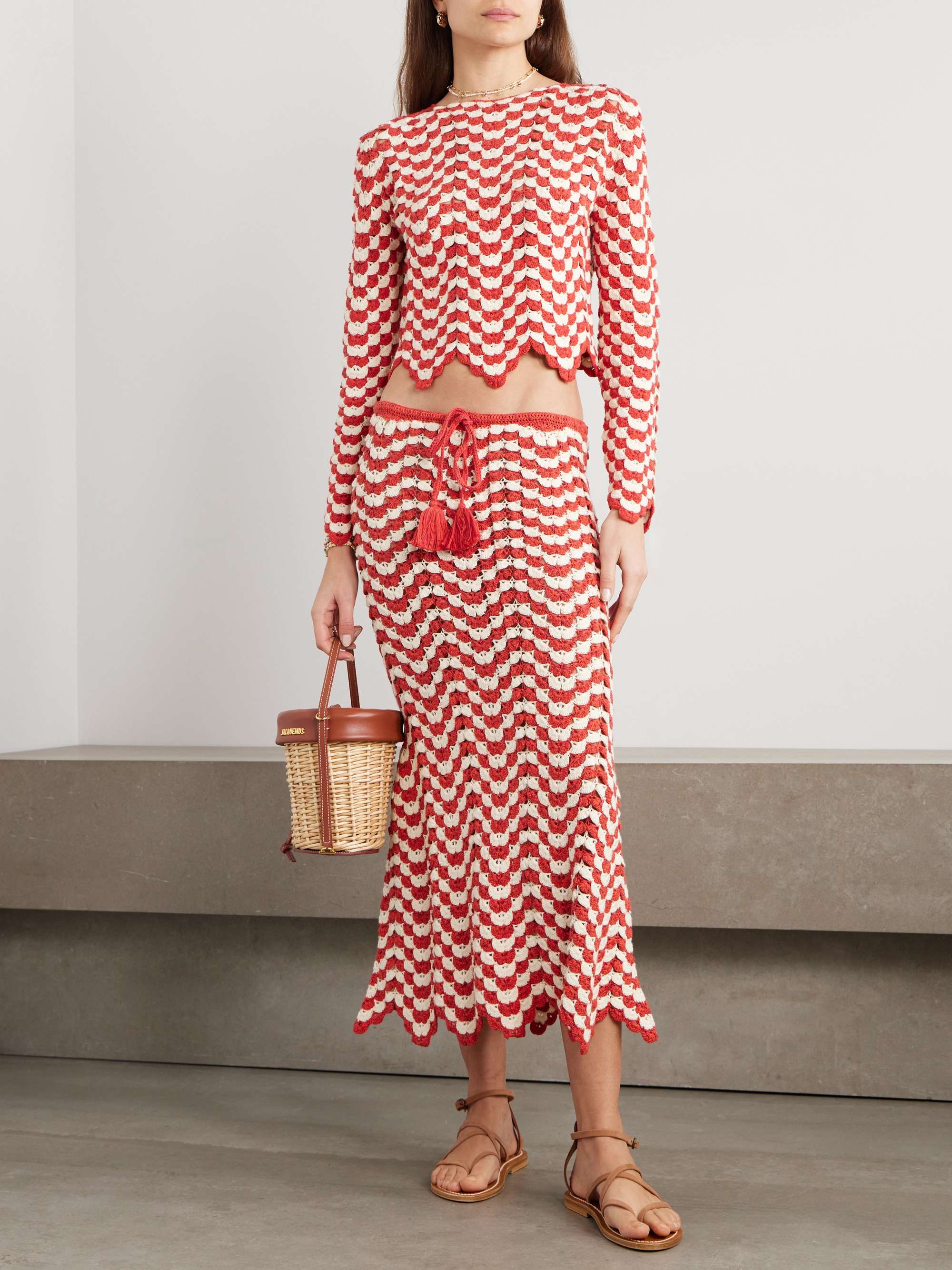 ESCVDO + NET SUSTAIN Safi cropped crocheted-cotton top | NET-A-PORTER