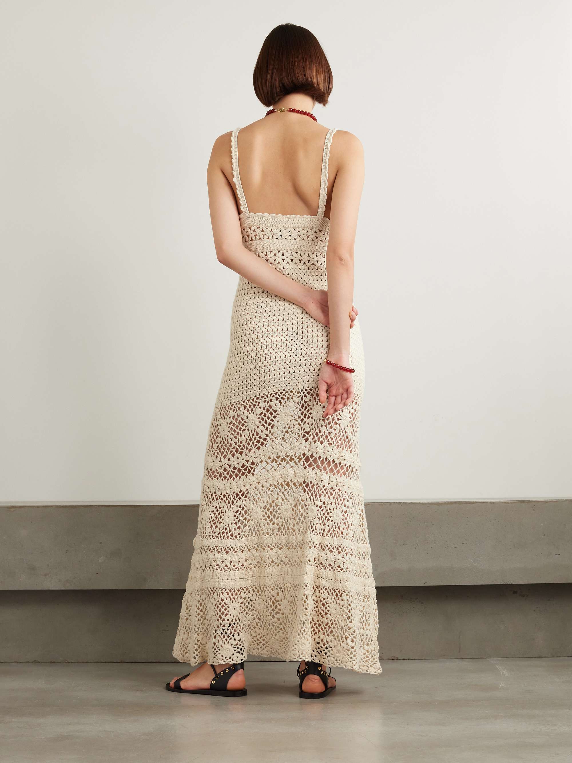 ESCVDO + NET SUSTAIN Bella crocheted cotton maxi dress | NET-A-PORTER