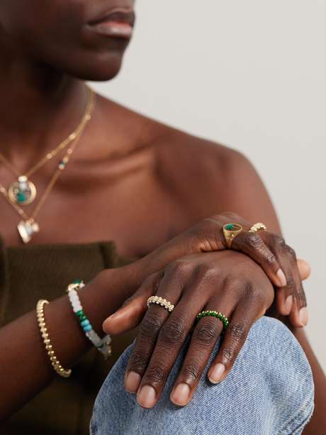 L'ATELIER NAWBAR Atoms 18-karat gold diamond and enamel ring | NET-A-PORTER